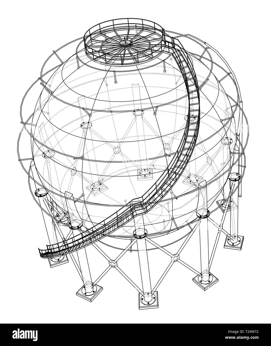 Spherical gas tank outline. Vector Stock Vector Image & Art - Alamy