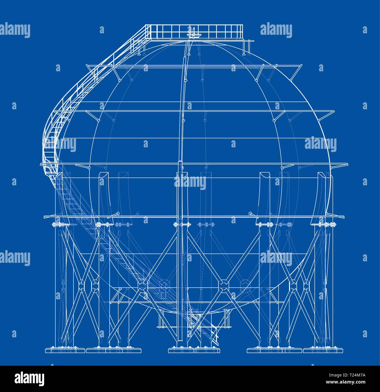 Spherical gas tank outline. Vector Stock Vector Image & Art - Alamy