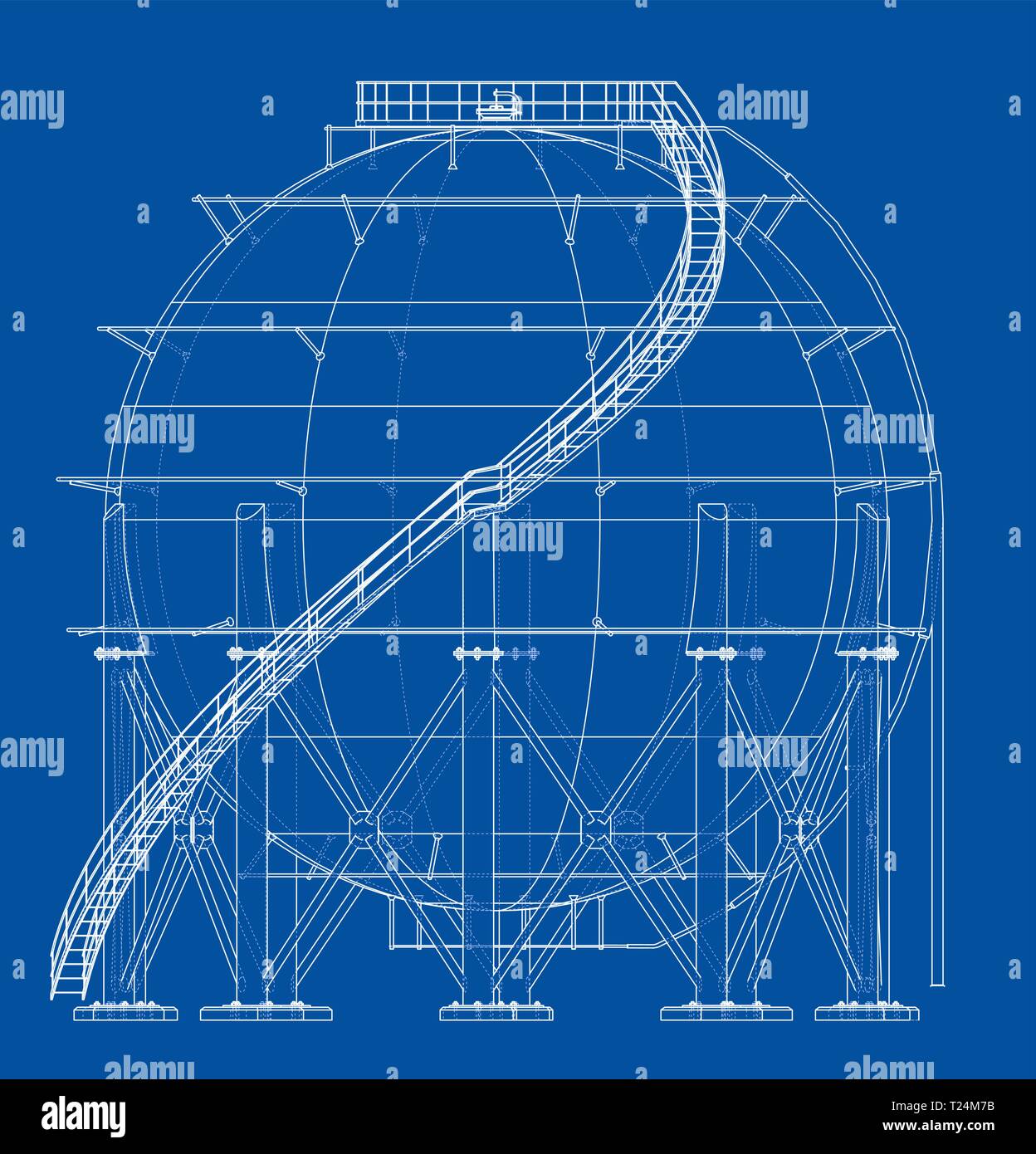 Spherical gas tank outline. Vector Stock Vector Image & Art - Alamy