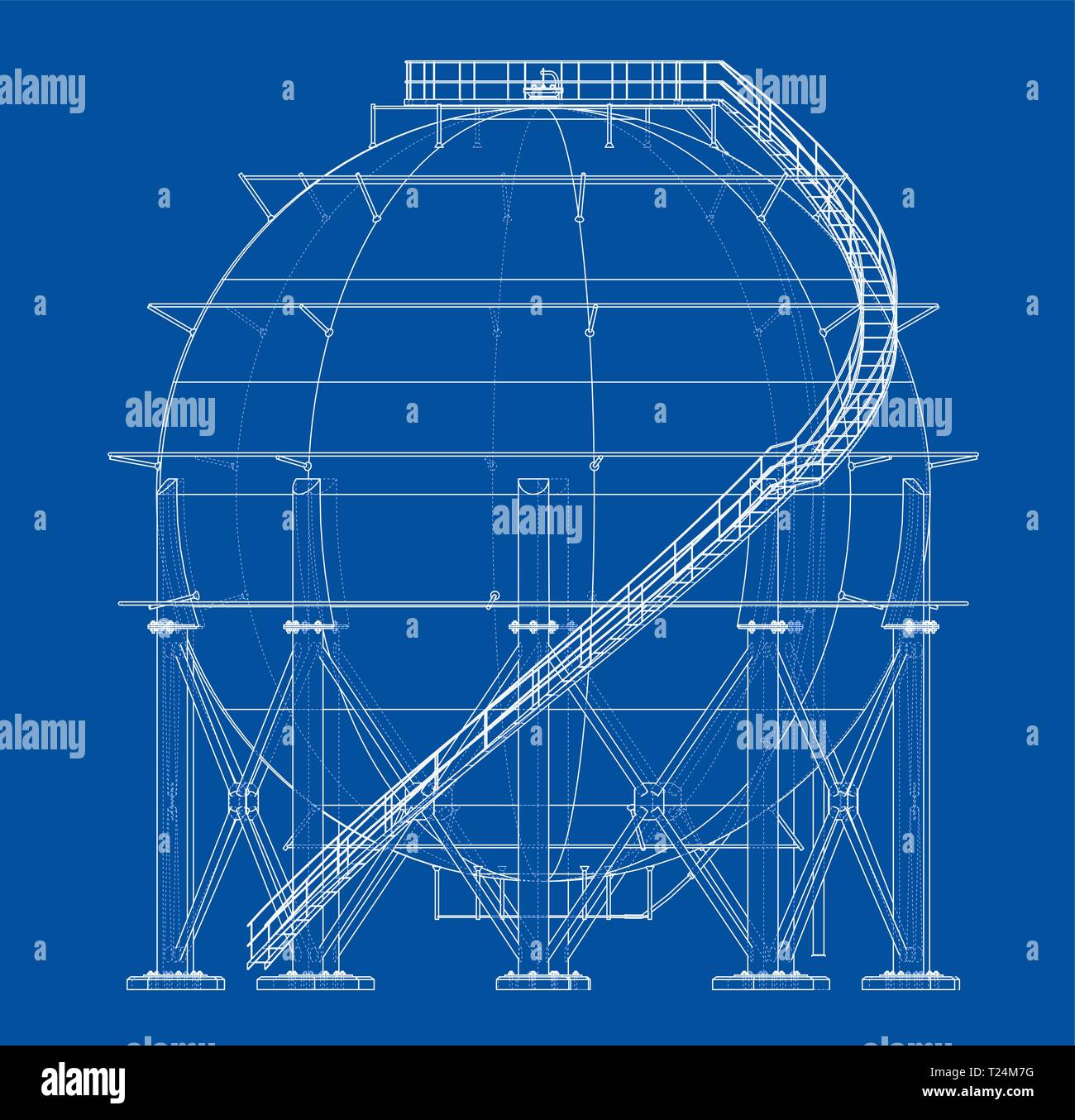 Spherical gas tank outline. Vector Stock Vector Image & Art - Alamy