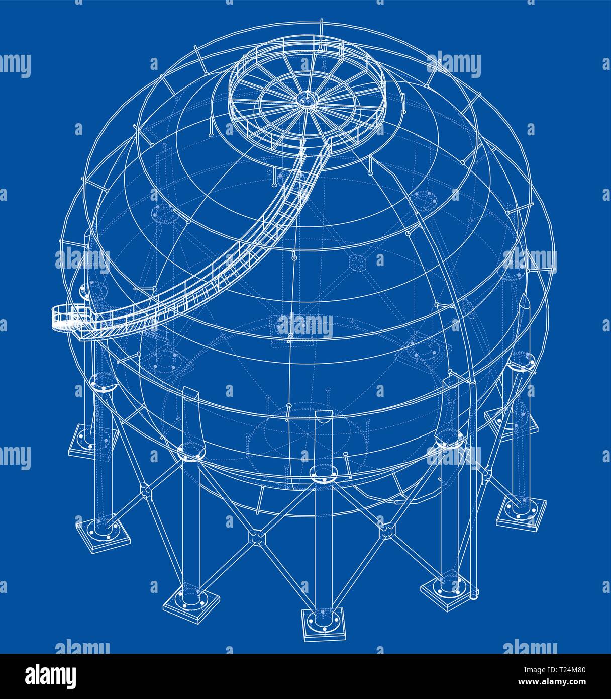 Spherical gas tank outline. Vector Stock Vector Image & Art - Alamy
