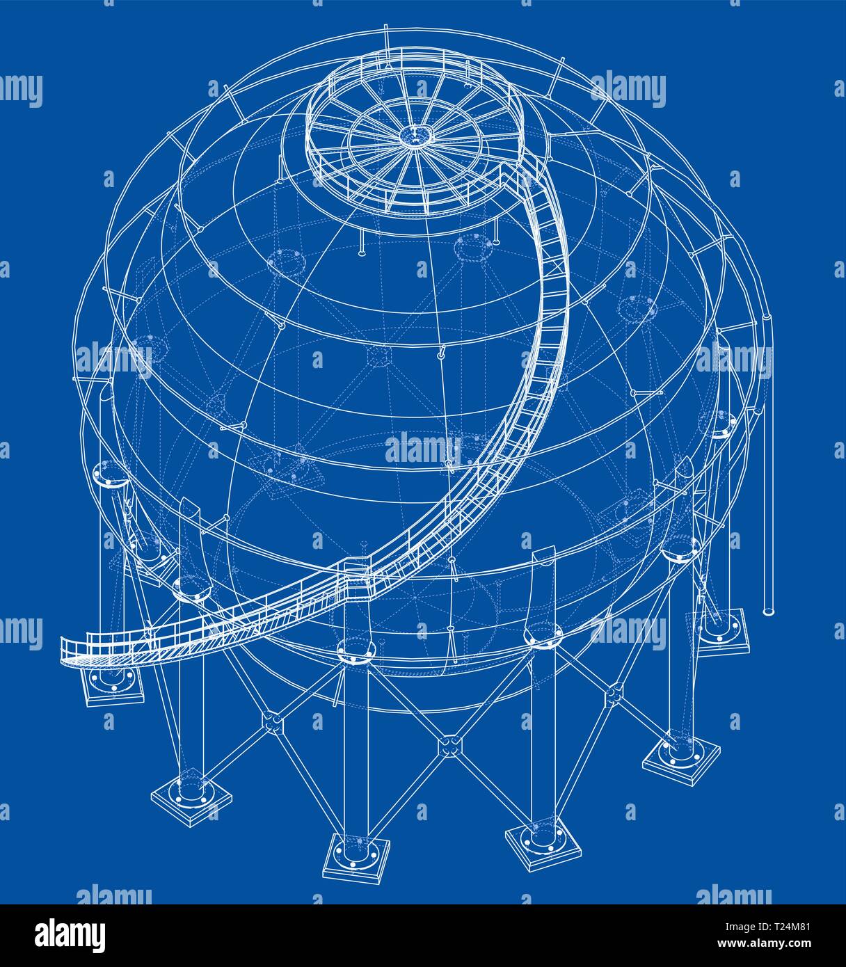 Spherical gas tank outline. Vector Stock Vector Image & Art - Alamy