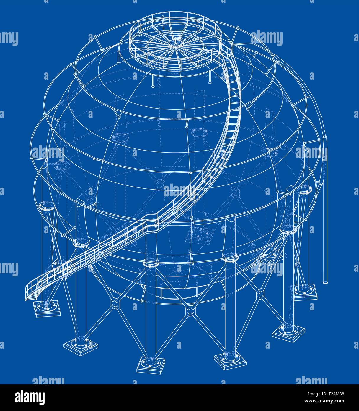 Spherical gas tank outline. Vector Stock Vector Image & Art - Alamy