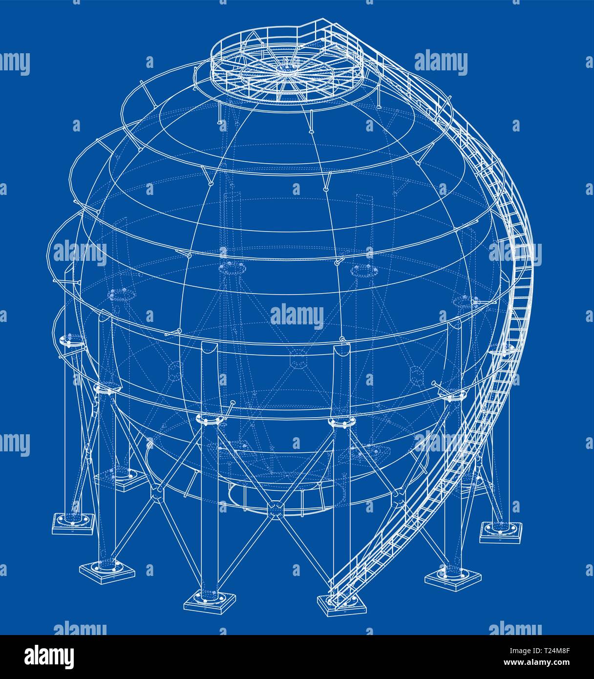 Spherical gas tank outline. Vector Stock Vector Image & Art - Alamy