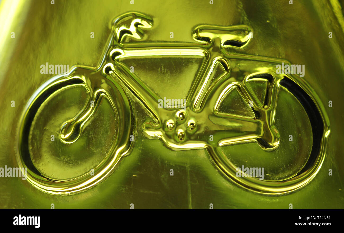 bicycle emblem on glass Stock Photo - Alamy