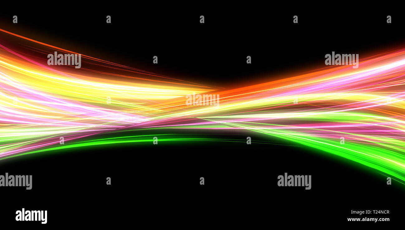 Streaks of Light Mixing Together with Gradient Colors Stock Photo - Alamy