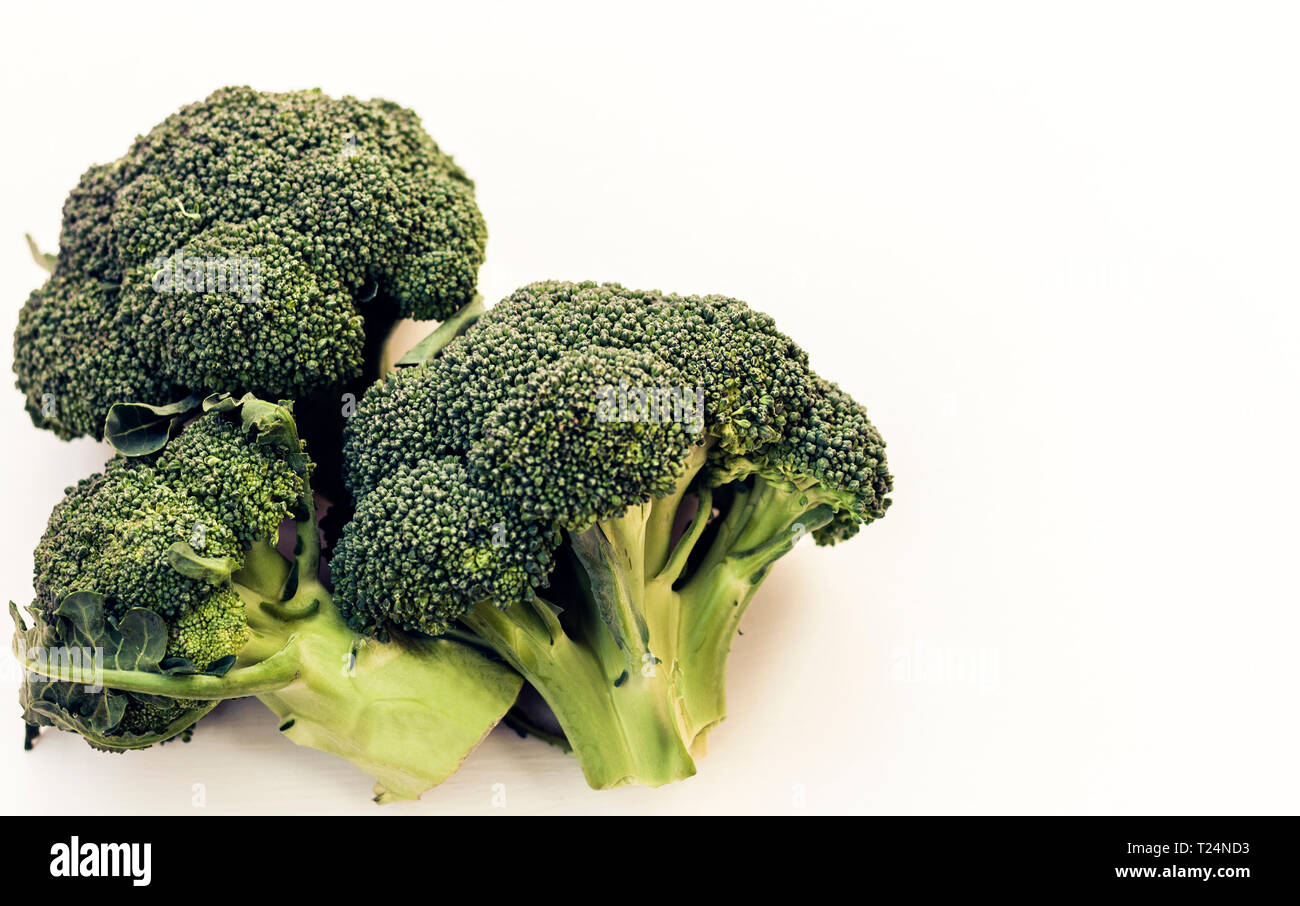 Fresh broccoli isolated on white background with copy space Stock Photo ...