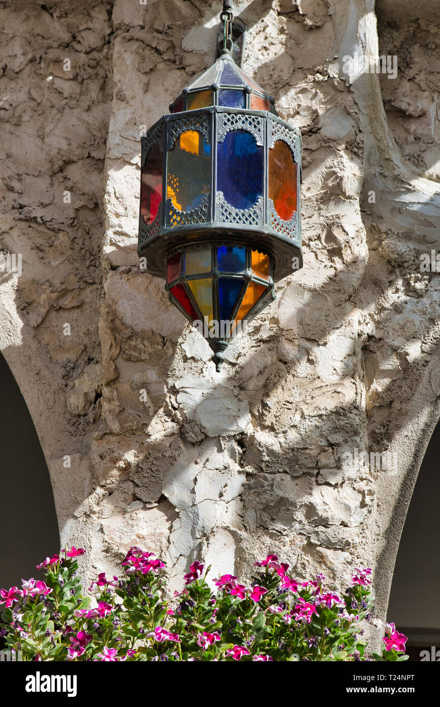 Hanging lantern with colorful design Stock Photo - Alamy