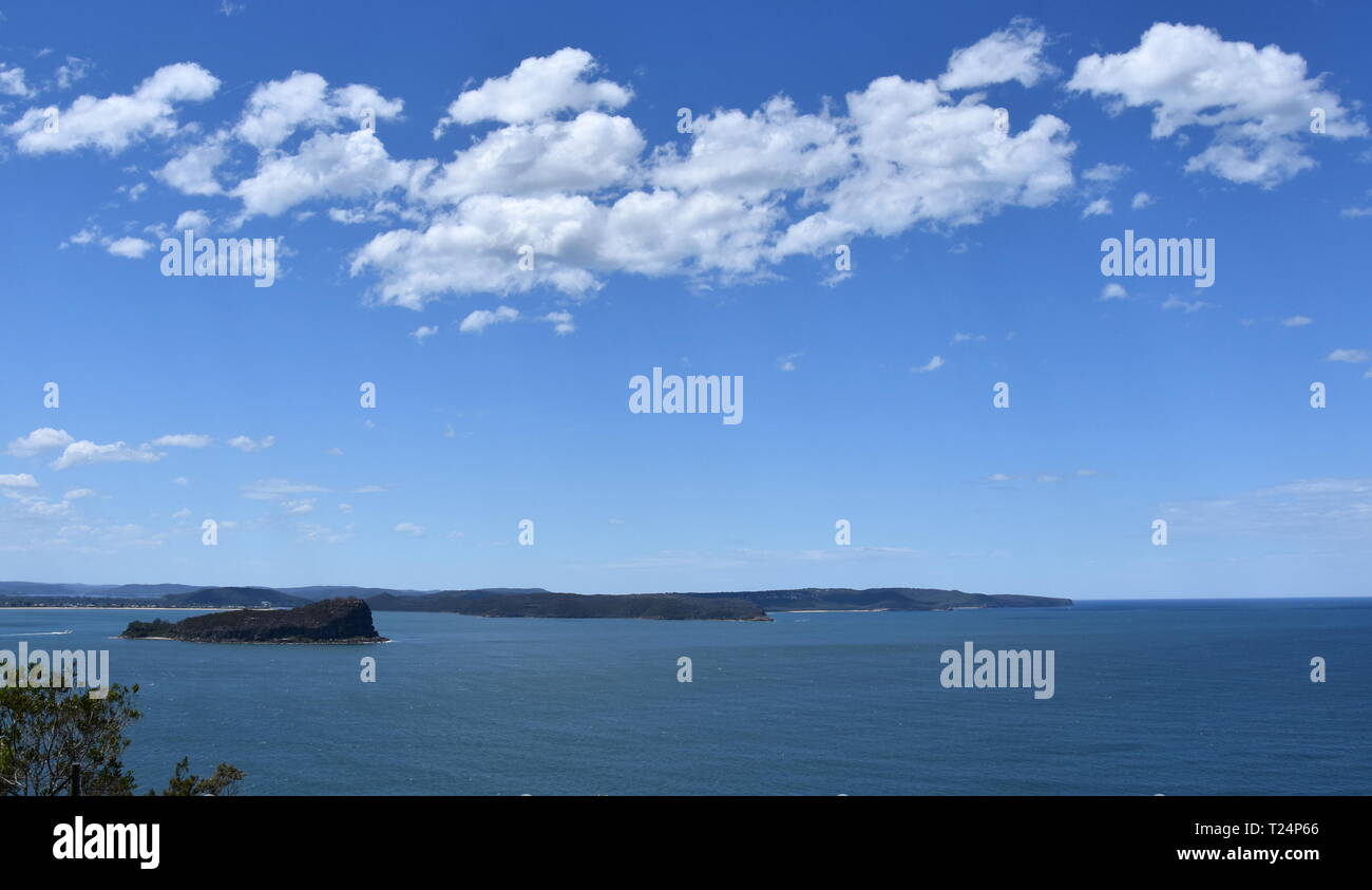 View of Lion Island, Broken Bay and Central Coast in the background ...