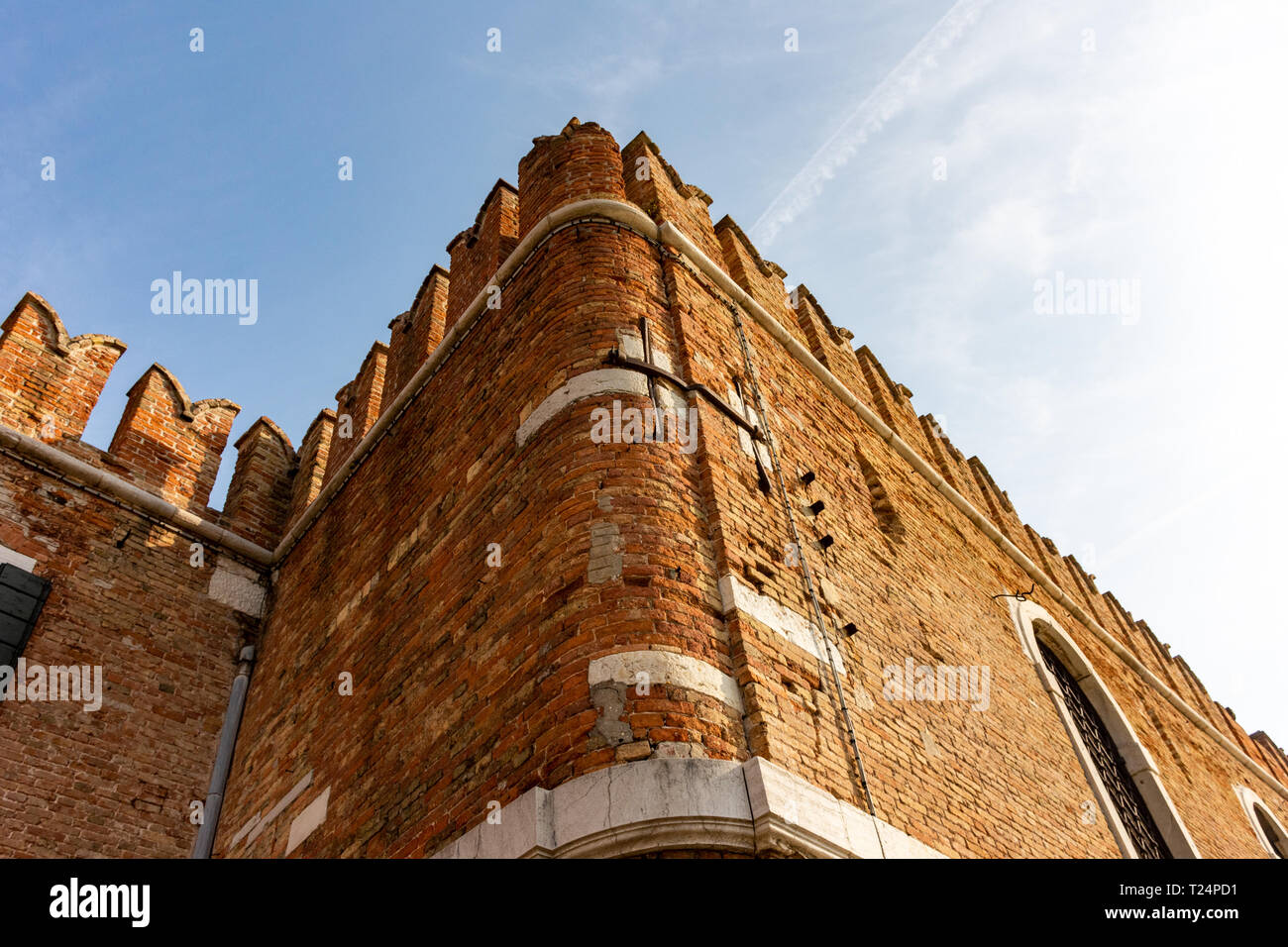 Italy, Venice, details and view of the Castle in the arsenal Stock ...