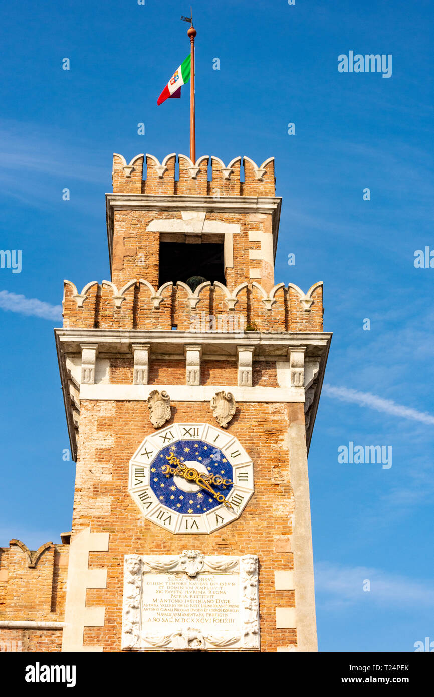 Italy, Venice, details and view of the Castle in the arsenal Stock ...