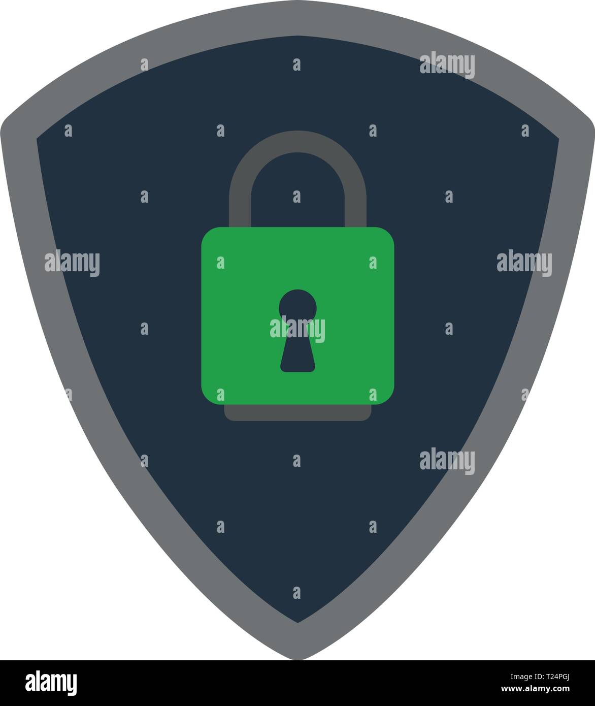 Data Security Icon. Shield with Lock. Flat color design. Data series ...