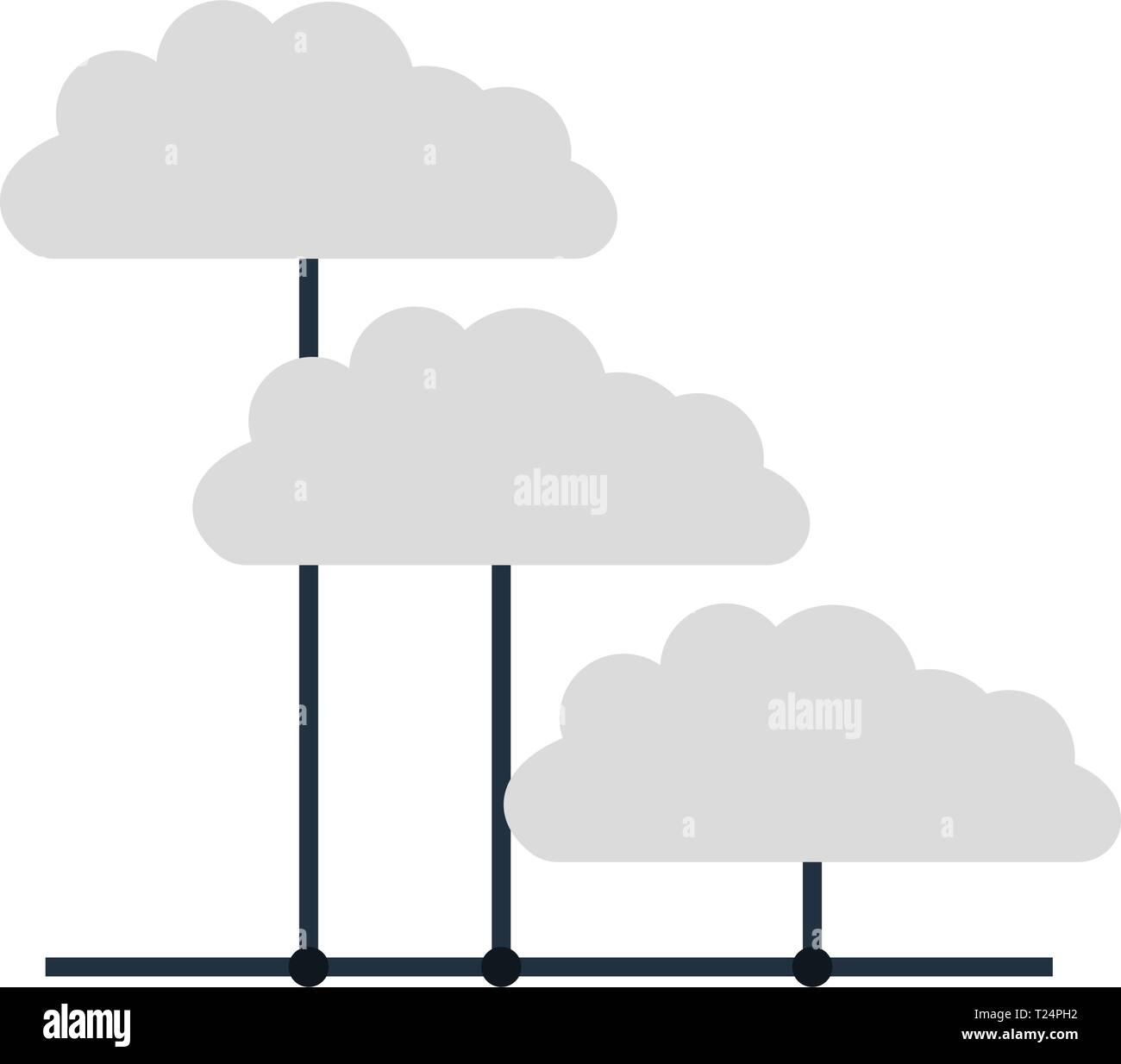 Cloud Network Icon. Flat color design. Data series. Vector illustration ...