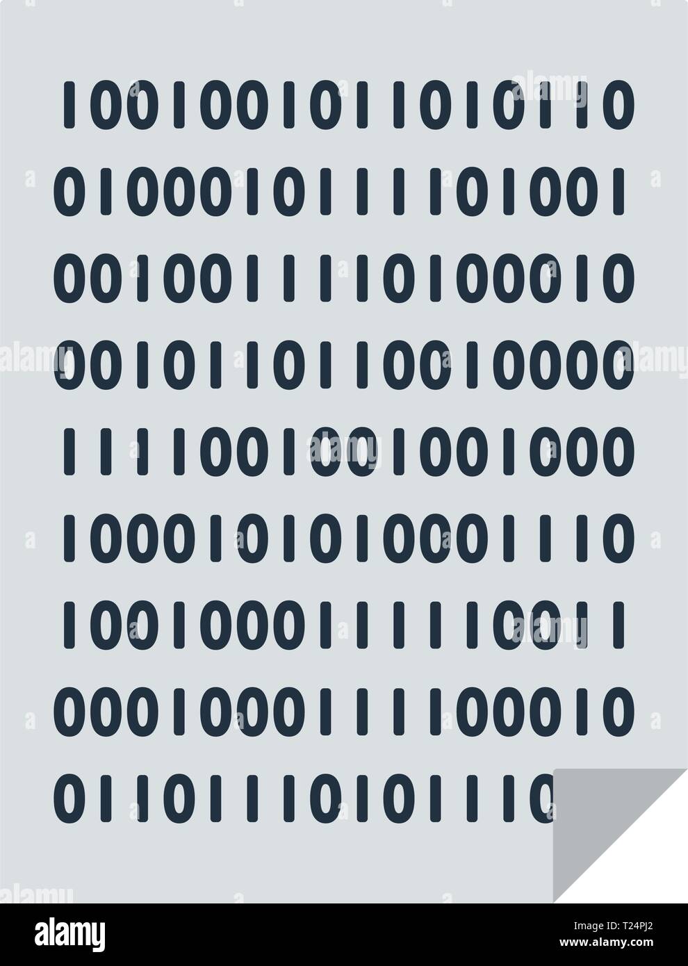 Sheet With Binary Code Icon. Flat color design. Data series. Vector ...