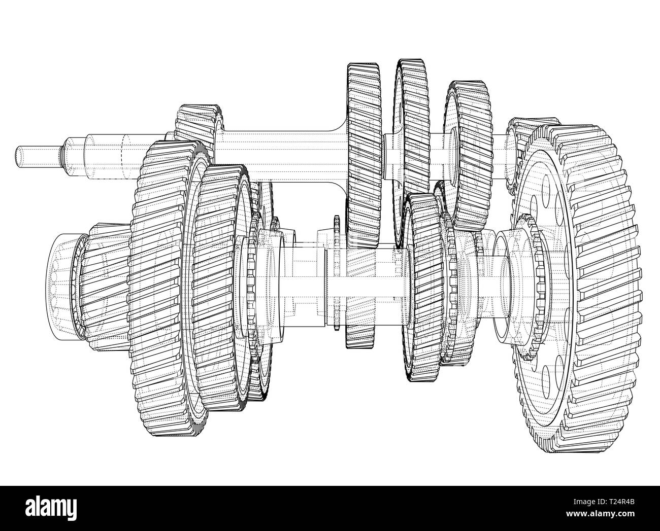 Outline gearbox concept. Vector Stock Vector Image & Art - Alamy