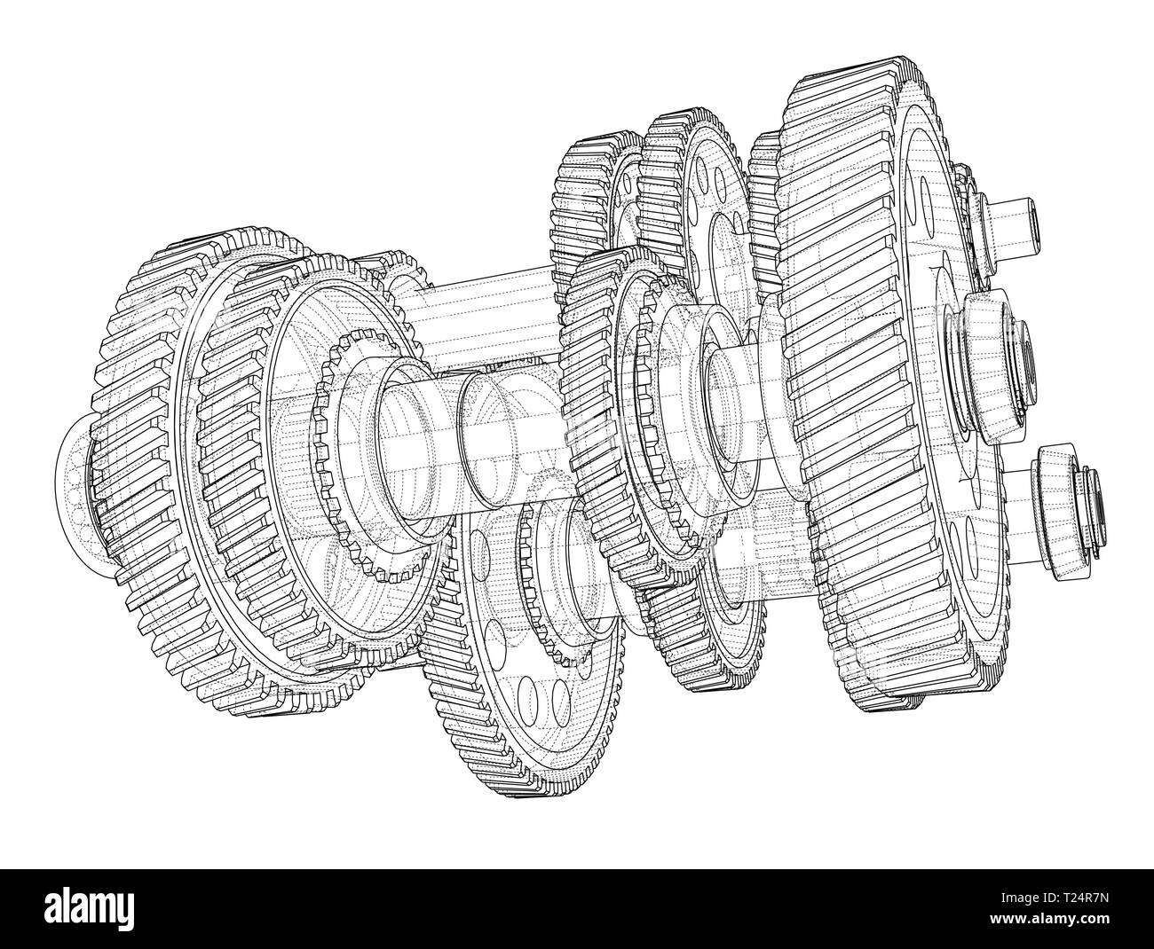 Outline gearbox concept. Vector Stock Vector Image & Art - Alamy