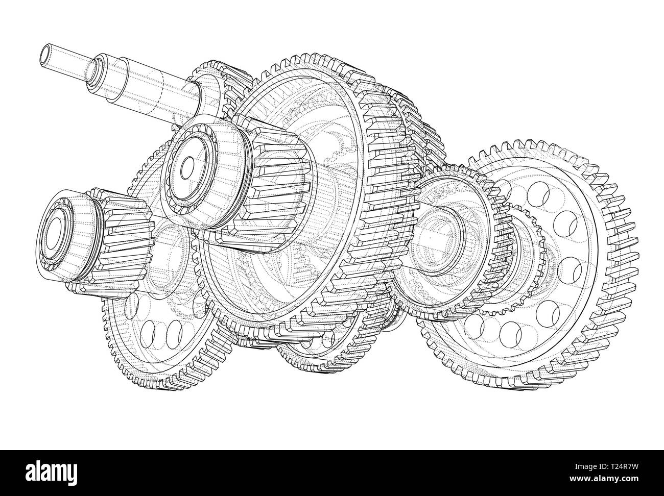 Mechanical line drawing hi-res stock photography and images - Alamy