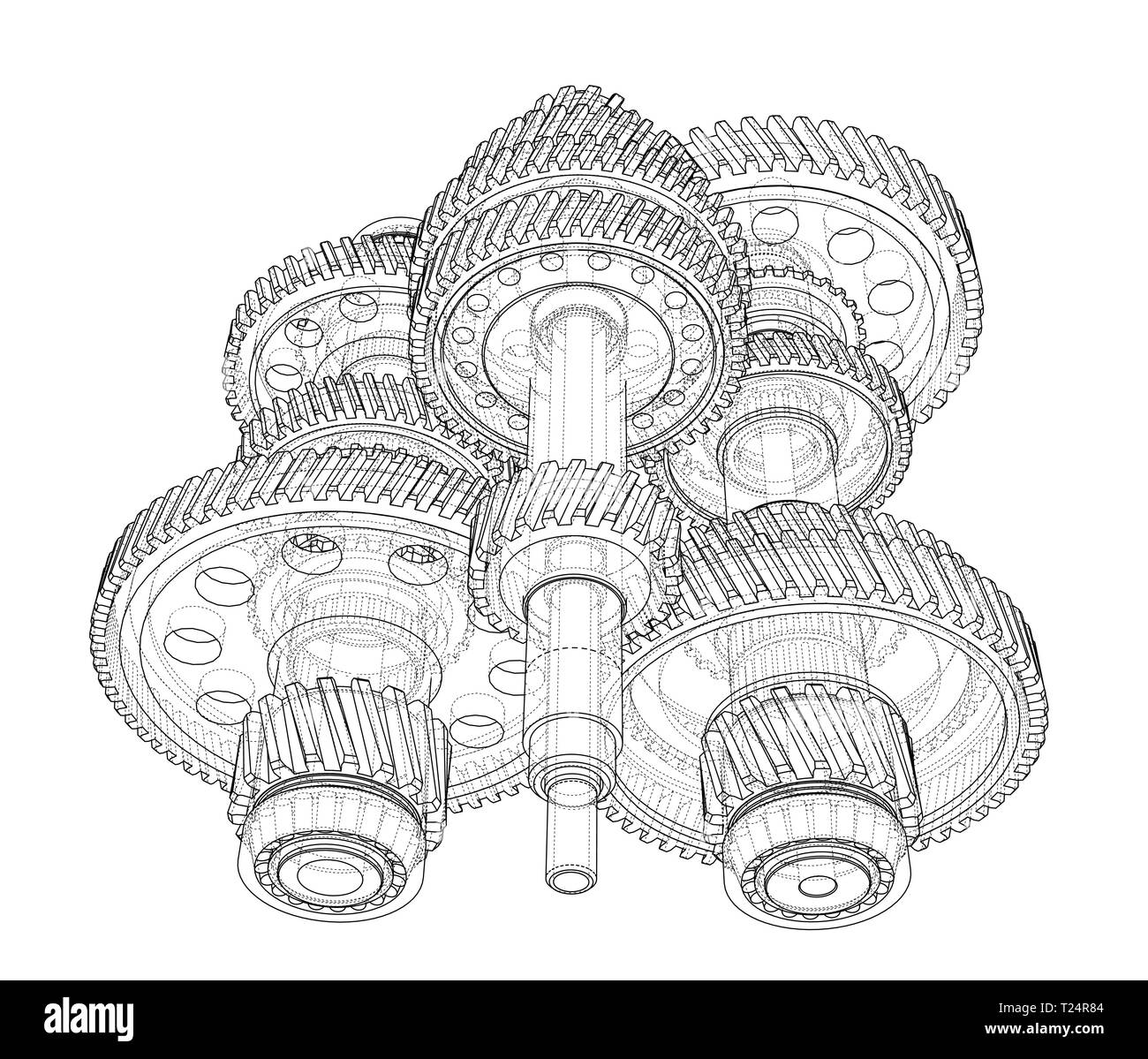 Mechanical line drawing hi-res stock photography and images - Alamy