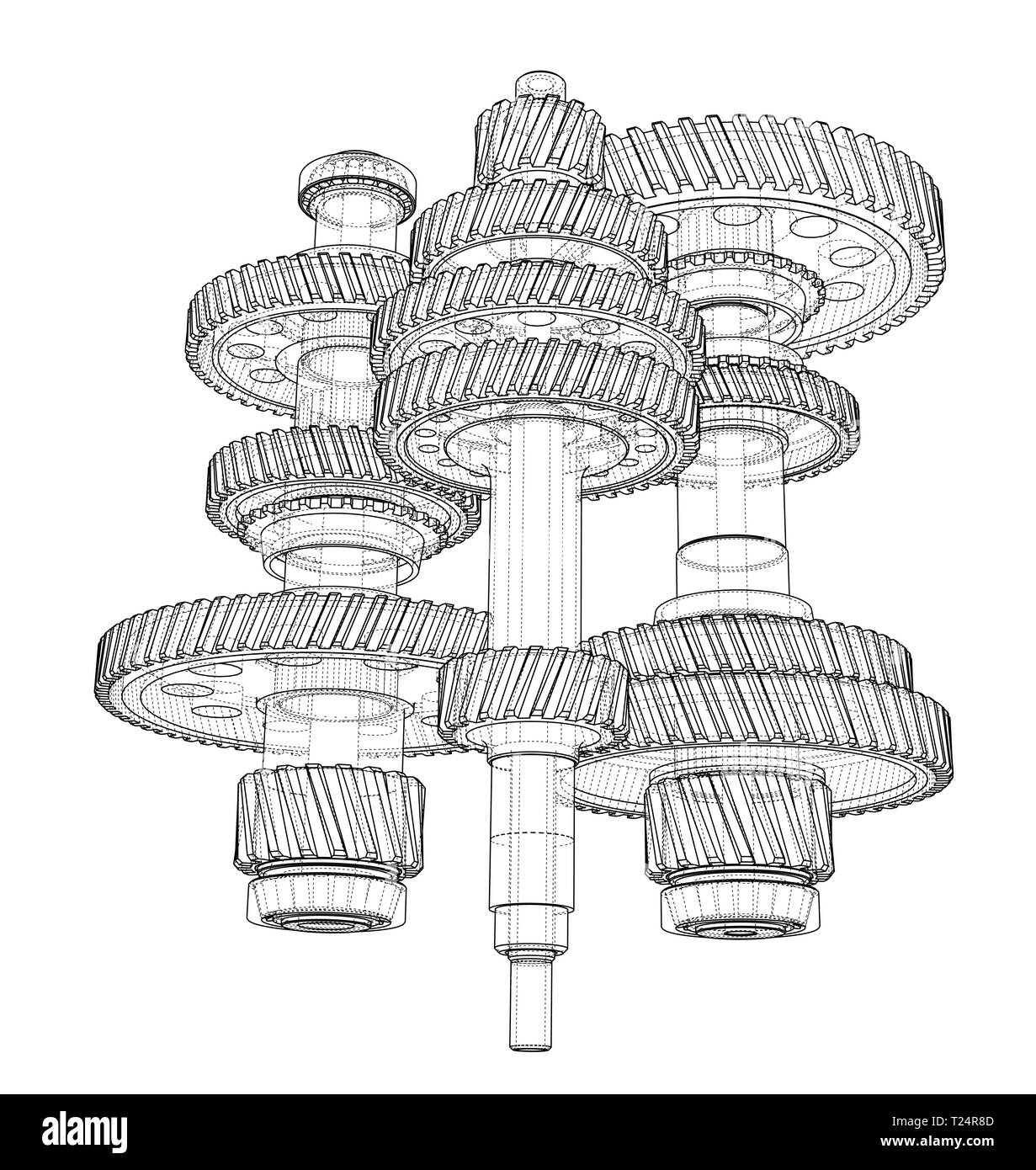 Outline gearbox concept. Vector Stock Vector Image & Art - Alamy