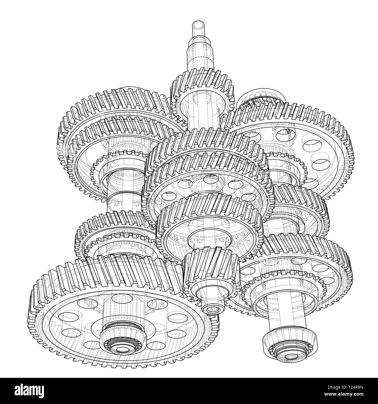 Outline gearbox concept. Vector Stock Vector Image & Art - Alamy