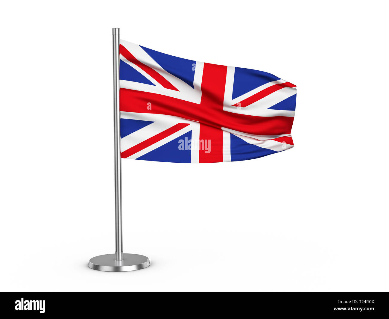 Flapping flag UK on a white background. 3d illustration Stock Photo - Alamy