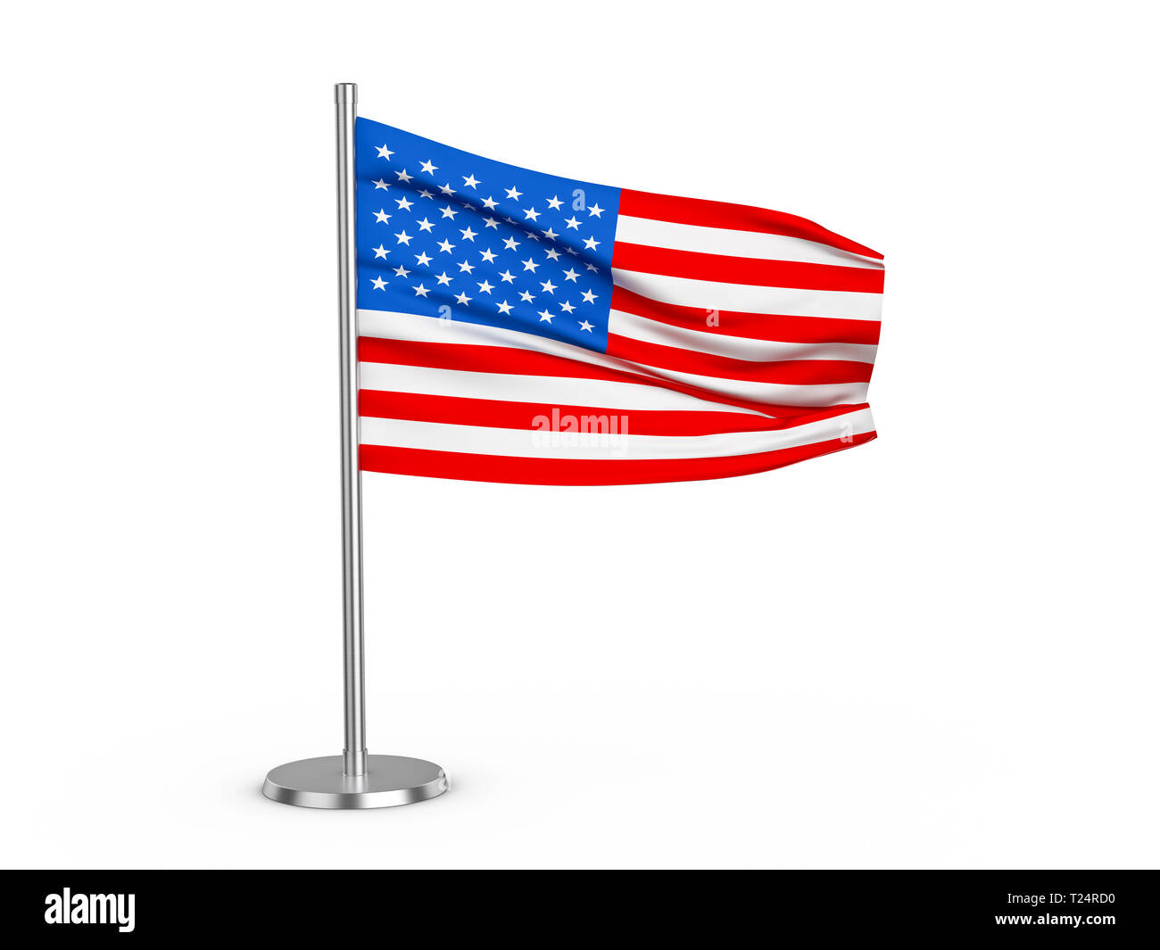 Flapping flag USA on a white background. 3d illustration Stock Photo ...