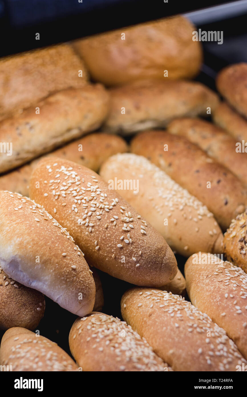 Various types of bread in the bakery Stock Photo - Alamy