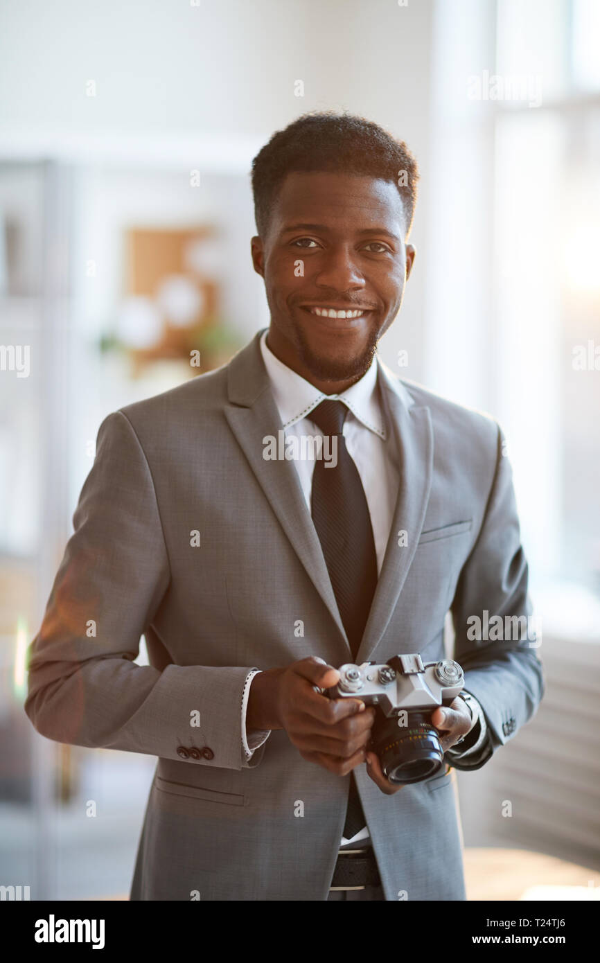 Cheerful african american photographer hi-res stock photography and ...