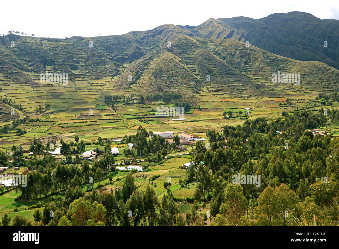 Stunning lush agricultural terraces of Cusco region countryside, Sacred ...
