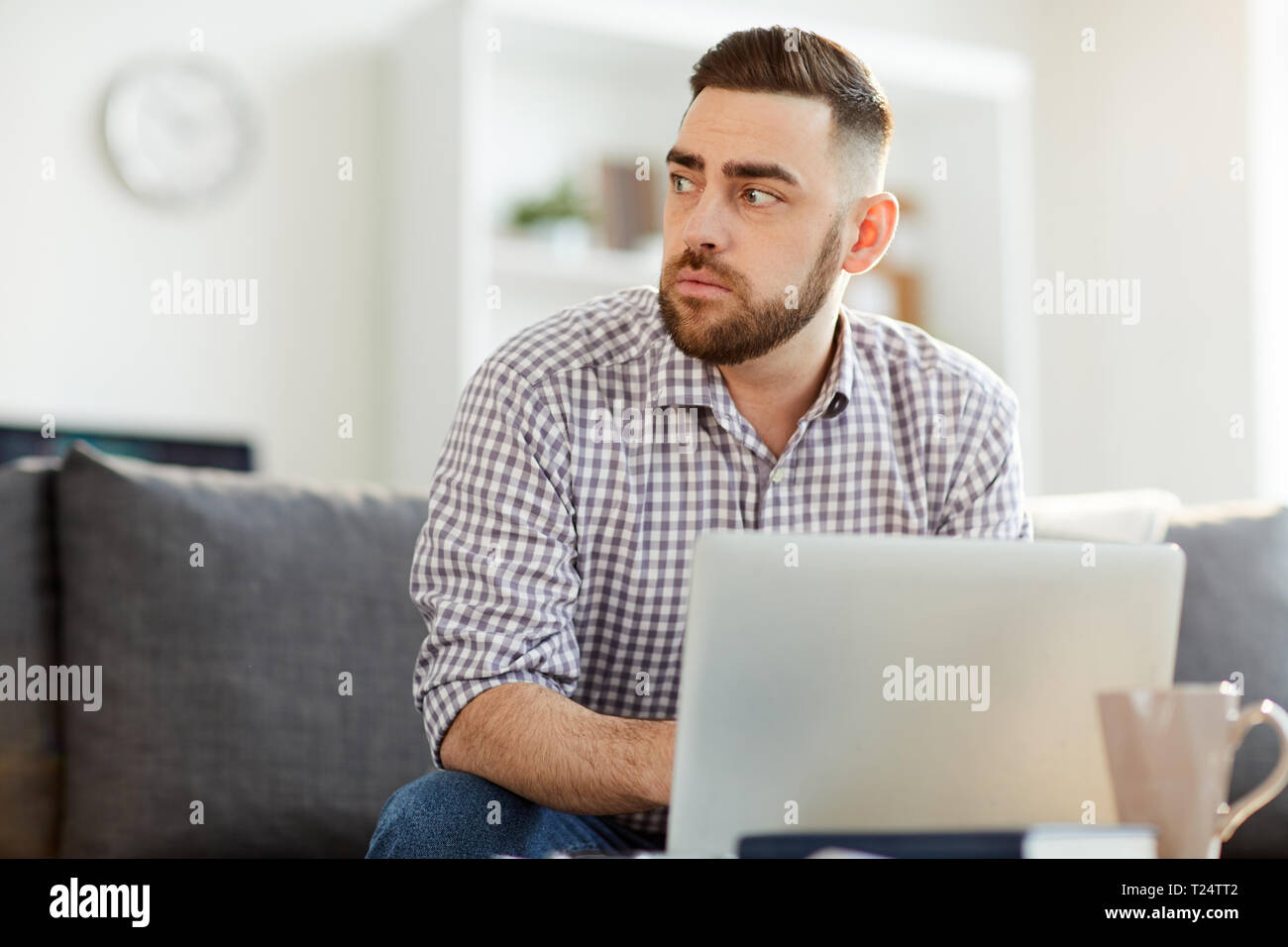Working in home office Stock Photo - Alamy