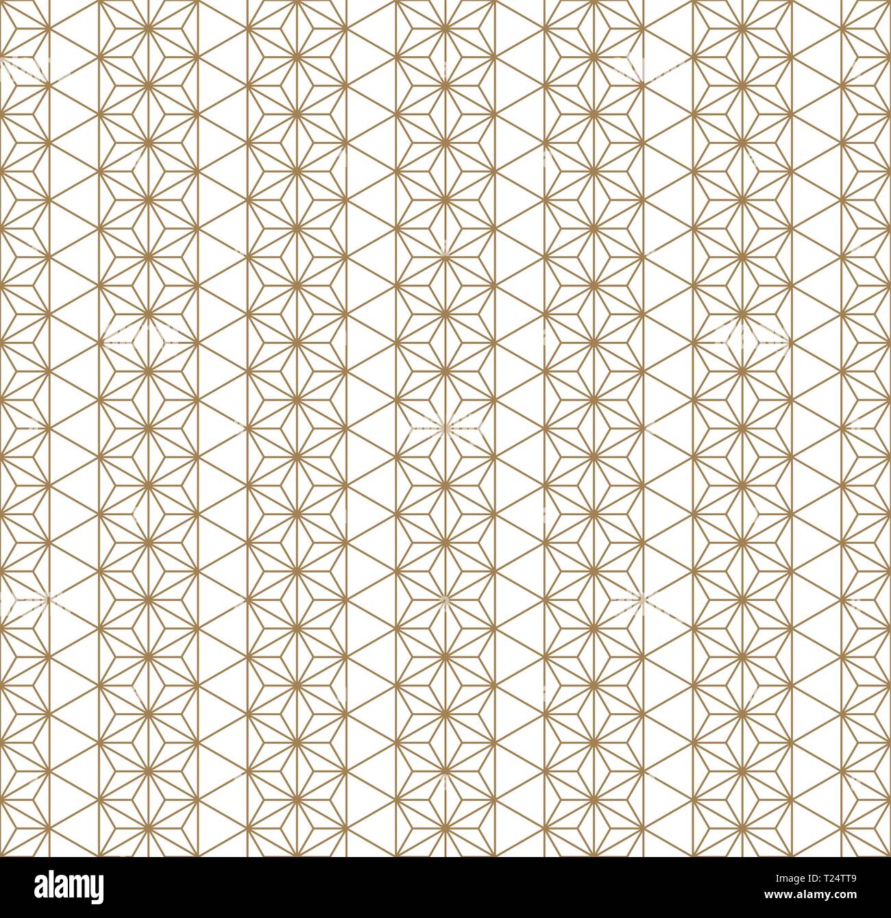 Japanese seamless geometric pattern .Gold silhouette lines.For design ...