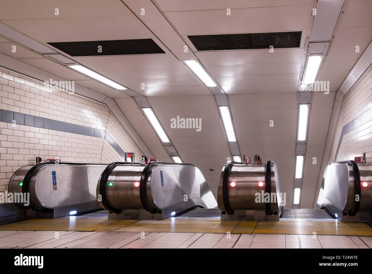 Undergorund station escalators Stock Photo - Alamy