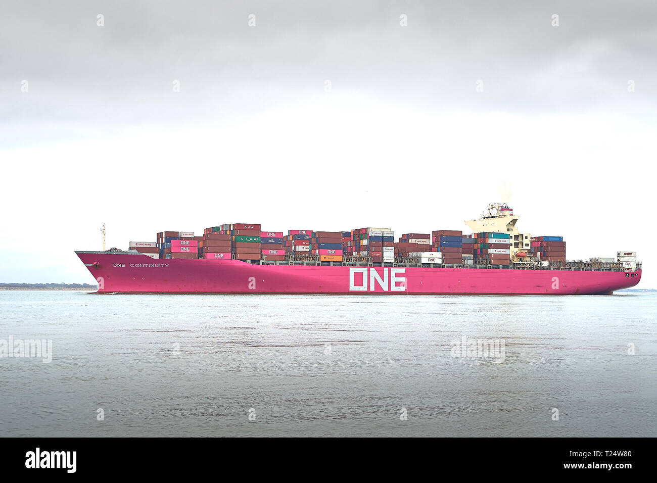 The New Panamax Container Ship, ONE CONTINUITY, Underway, En Route From ...