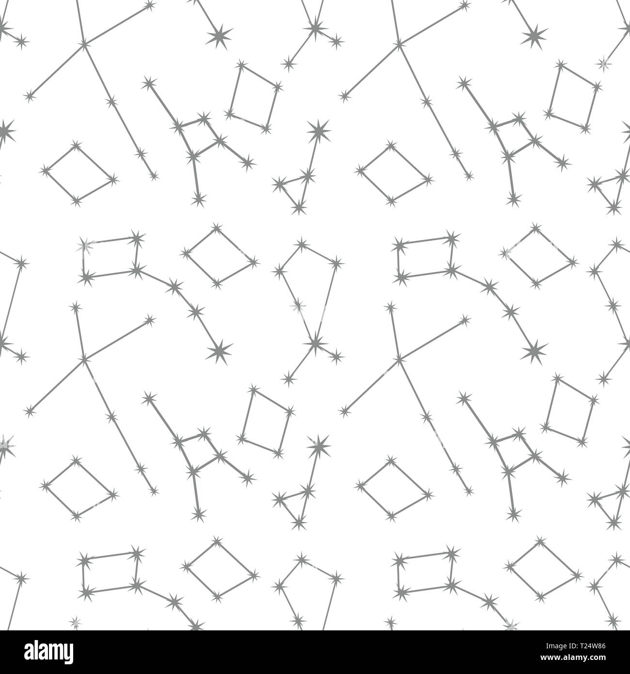 Seamless vector pattern with constellations. Space exploration. Astronomy. Science. Design for ...