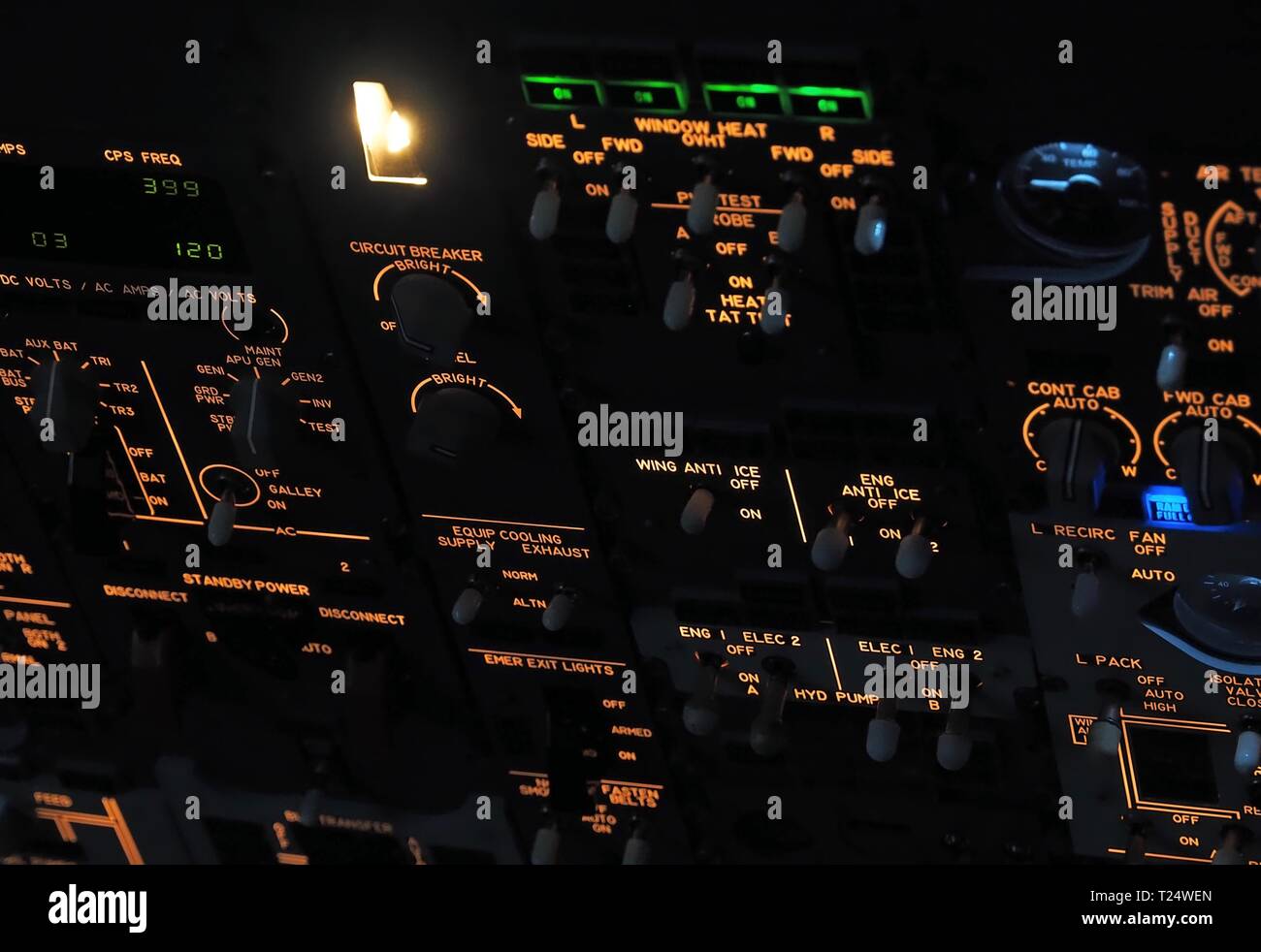 Cockpit of a Boeing 737 flight simulator in Moenchengladbach, Germany ...