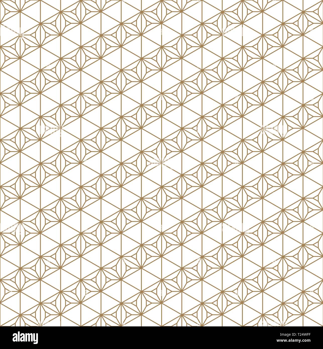 Japanese seamless geometric pattern .Gold silhouette lines.For design ...