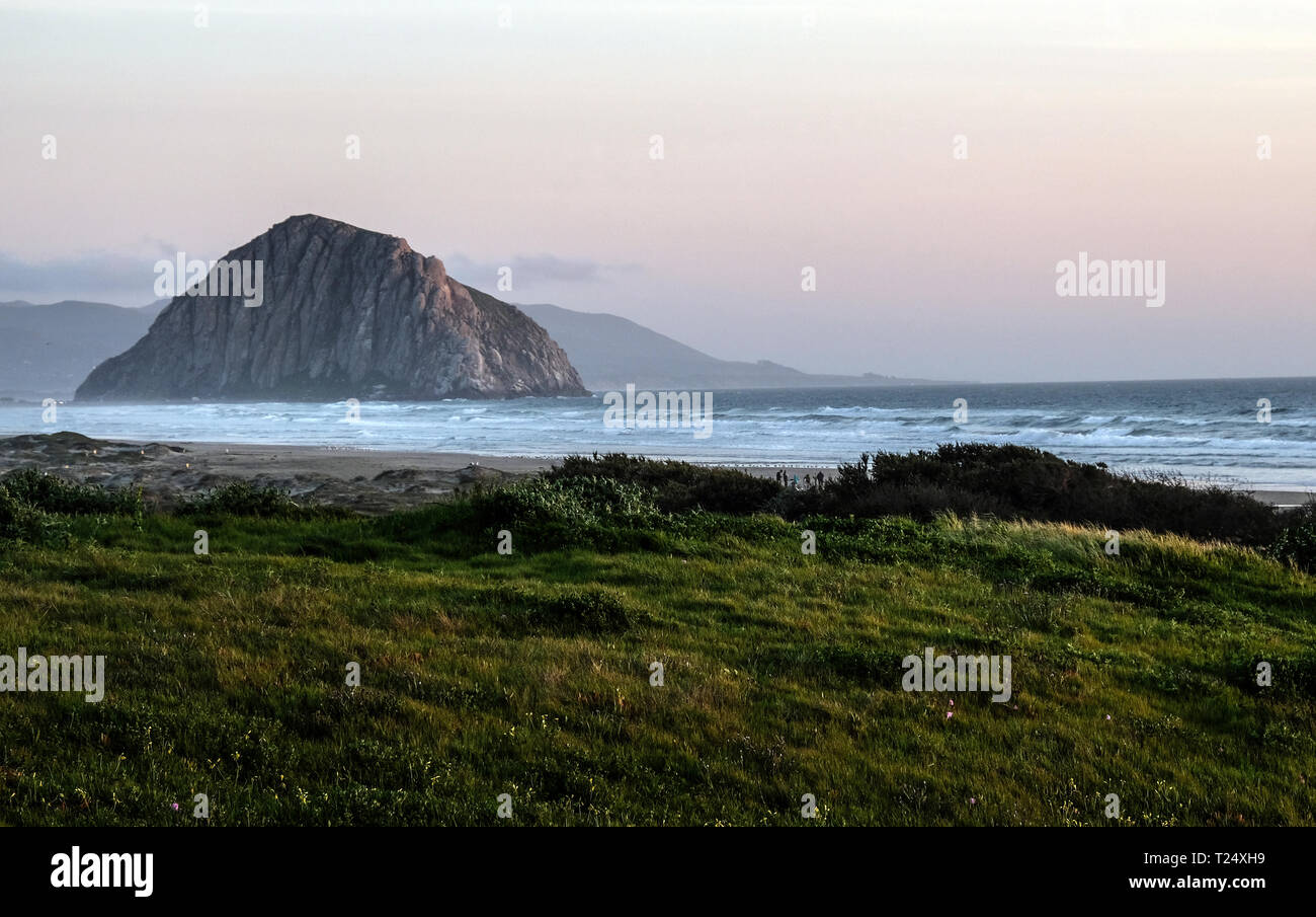 Morro Rock in Morro Bay, California Stock Photo - Alamy