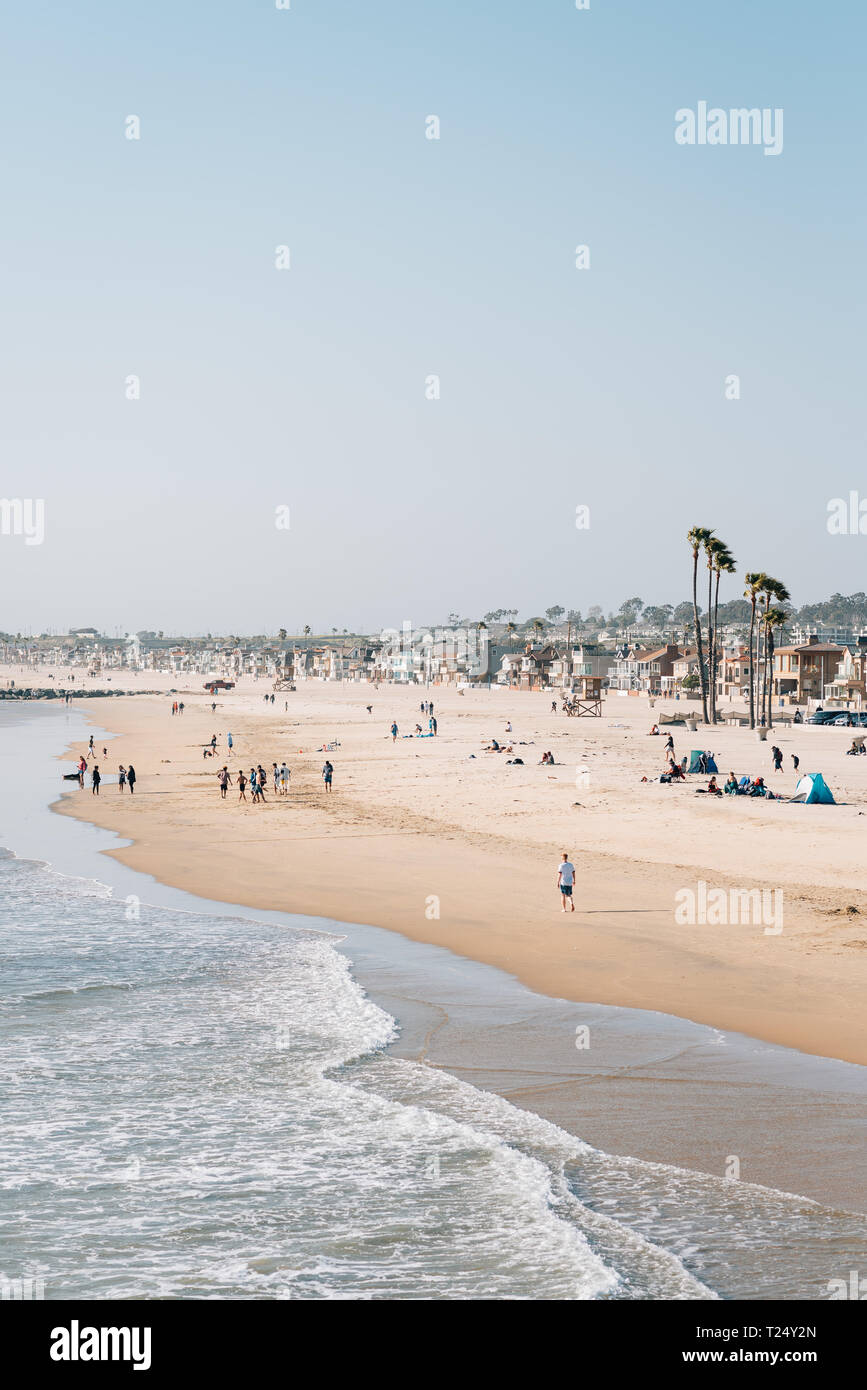 View of the beach in Newport Beach, Orange County, California Stock ...