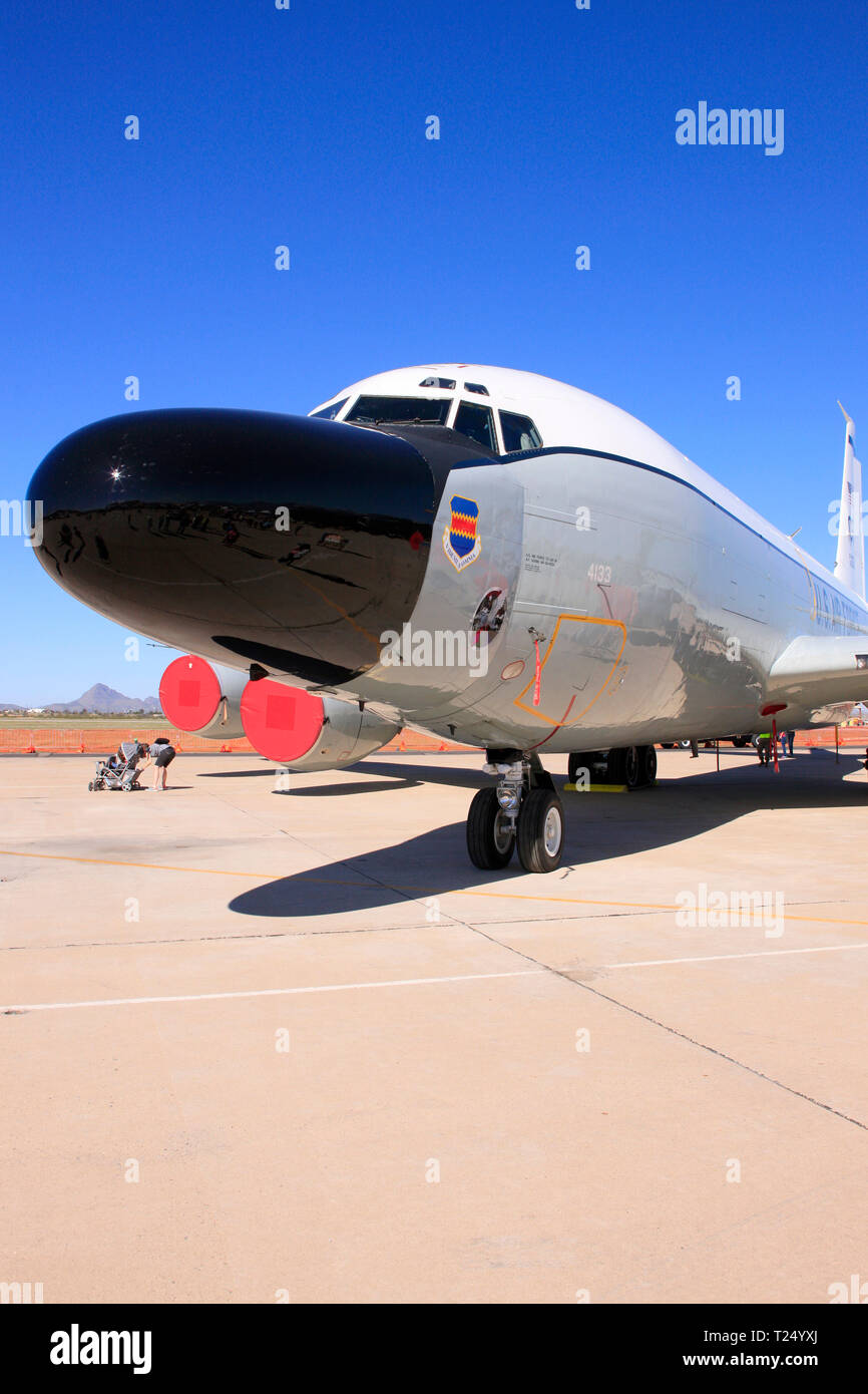 A USAF Boeing TC-135S Cobra Ball Reconn plane at the Davis-Monthan AFB ...