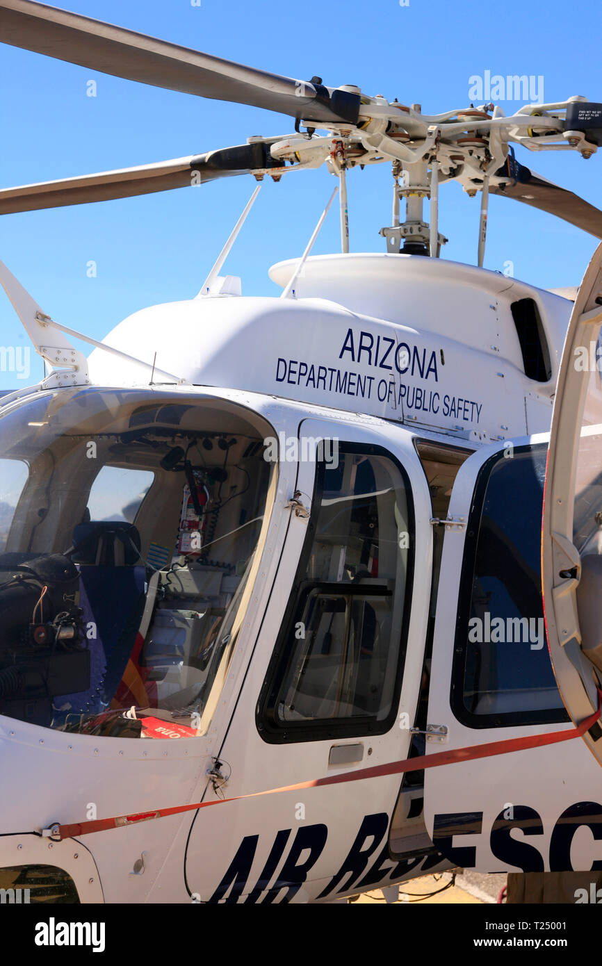 Close up of a Bell Jetranger helicopter of the Arizona Department of ...