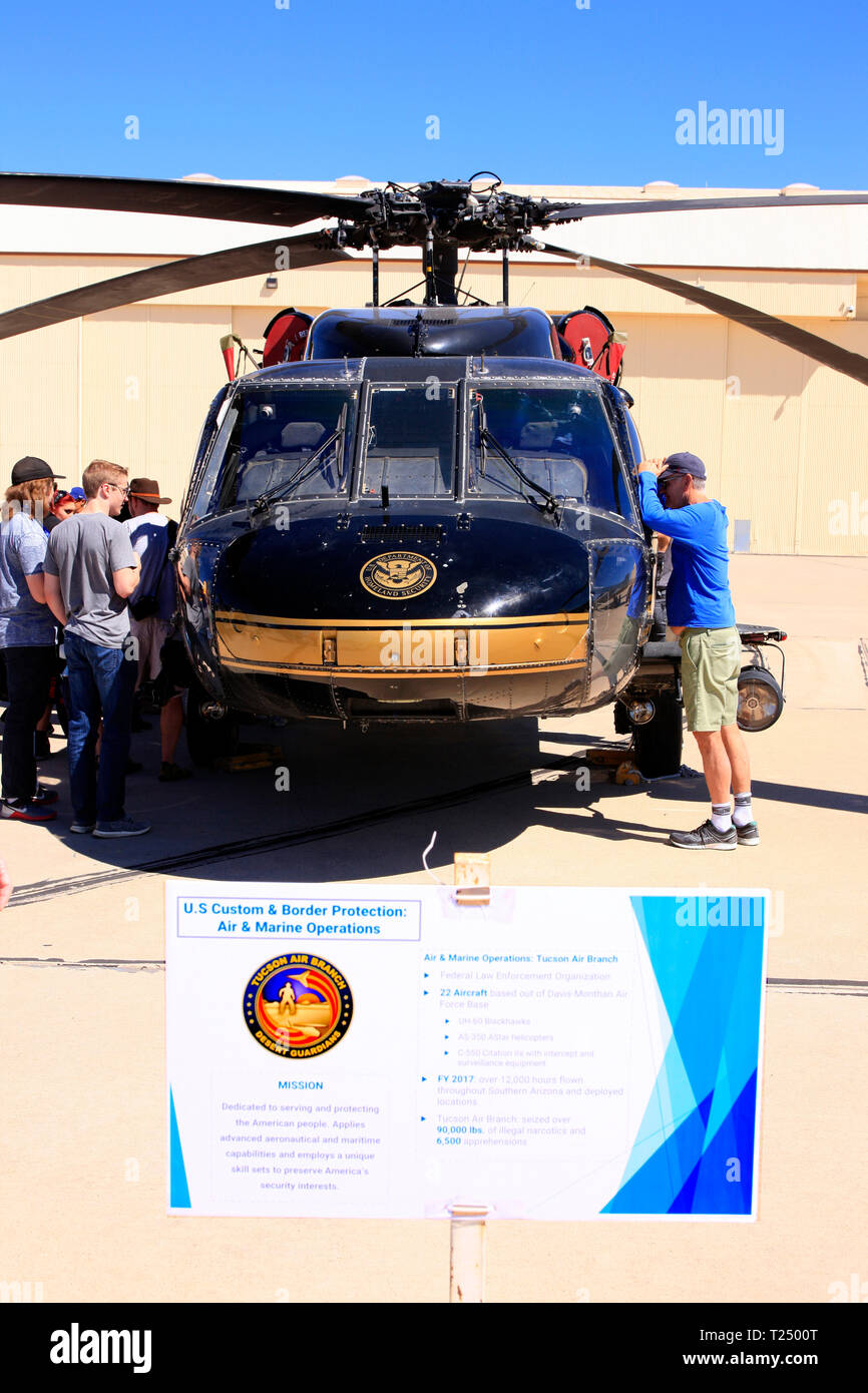 Blackhawk helicopter of the Dept of Homeland Security on display at the ...