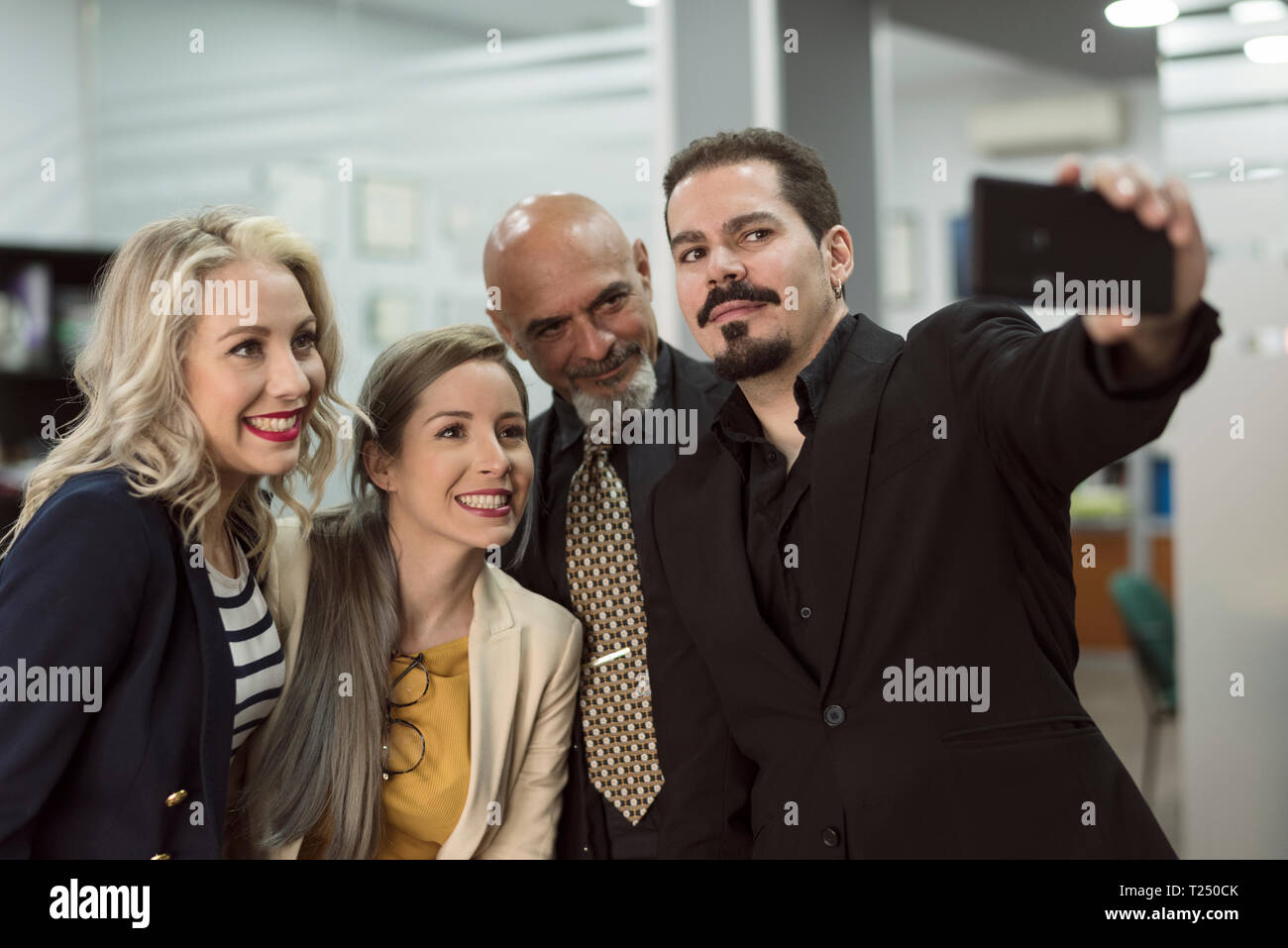Group women pose selfie in hi-res stock photography and images - Alamy