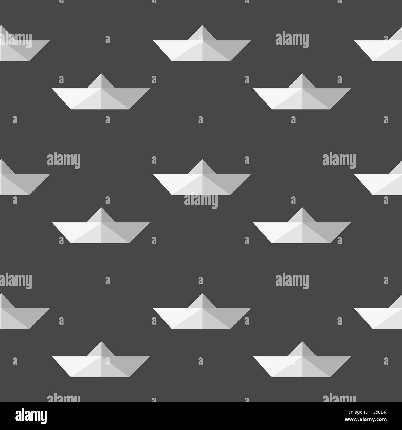 Seamless Pattern. Background with Repeating Paper Boat. Vector ...