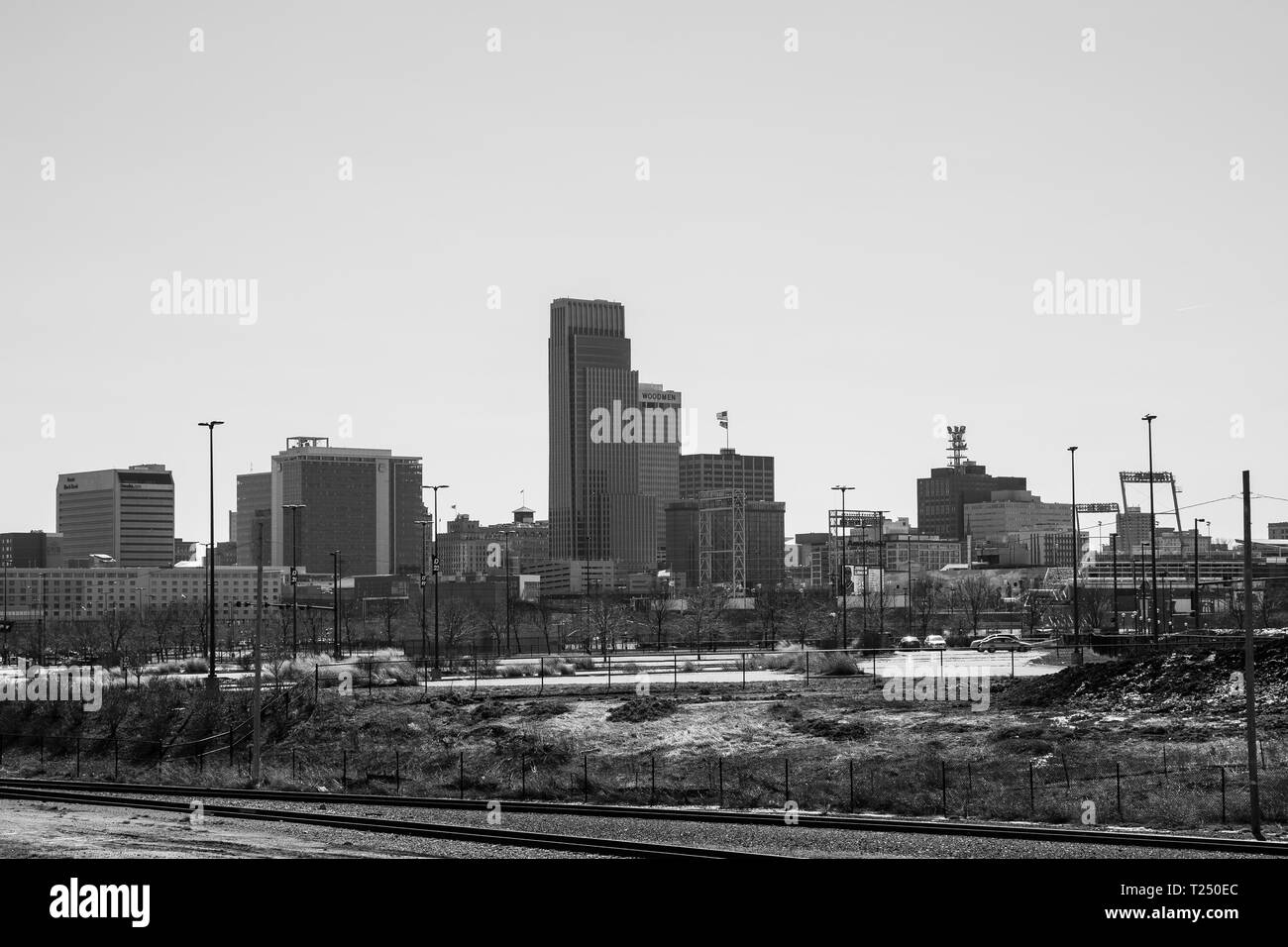 Nebraska omaha skyline Black and White Stock Photos & Images - Alamy