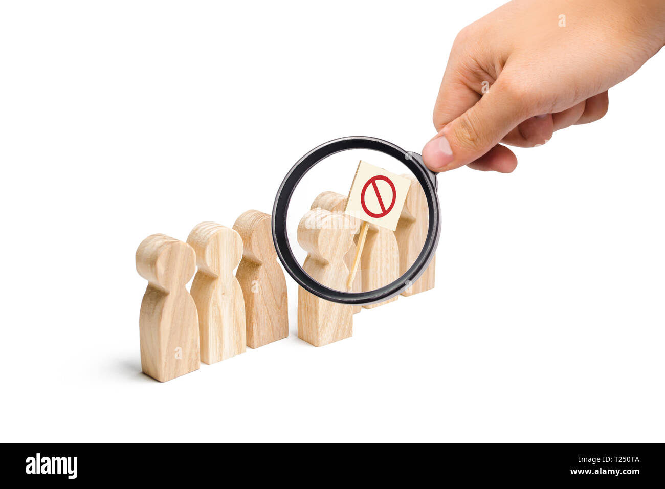Magnifying glass is looking at the person's figure comes out of the ...