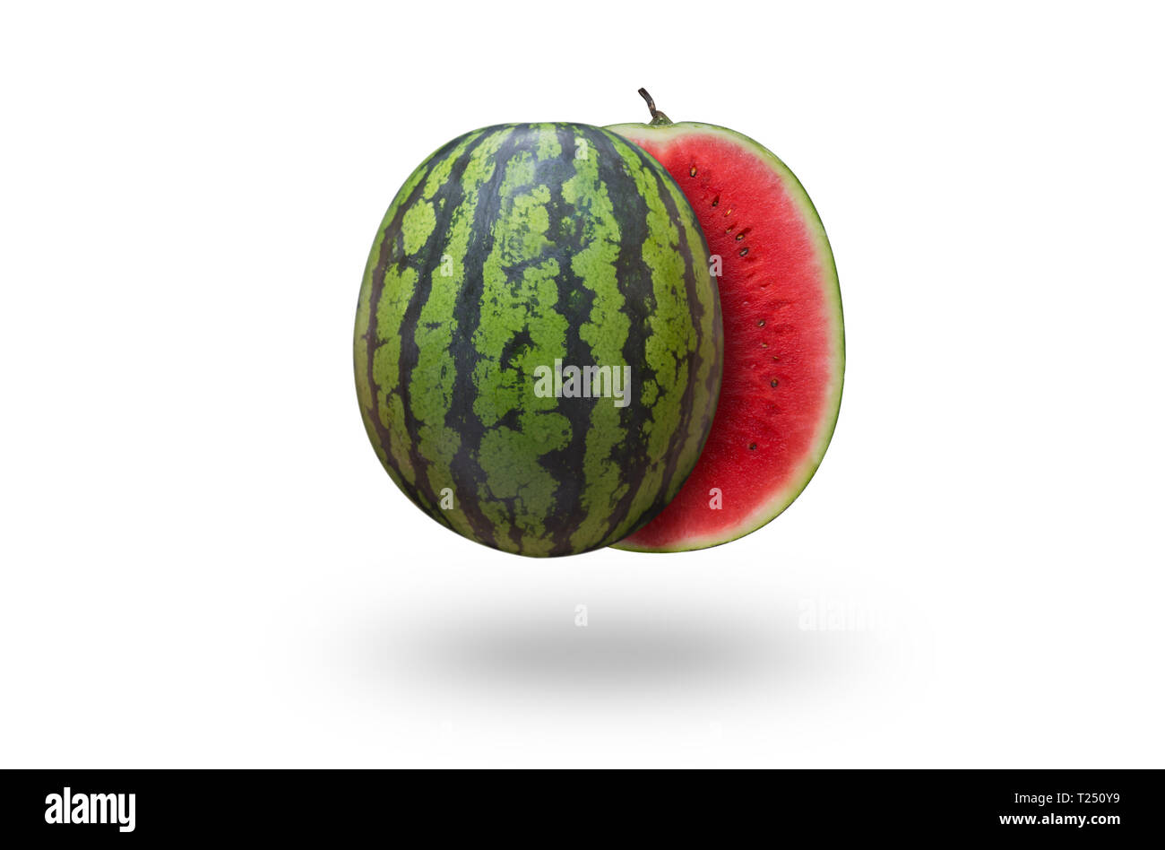 Cutted watermelon isolated on a white background with a shadow ...