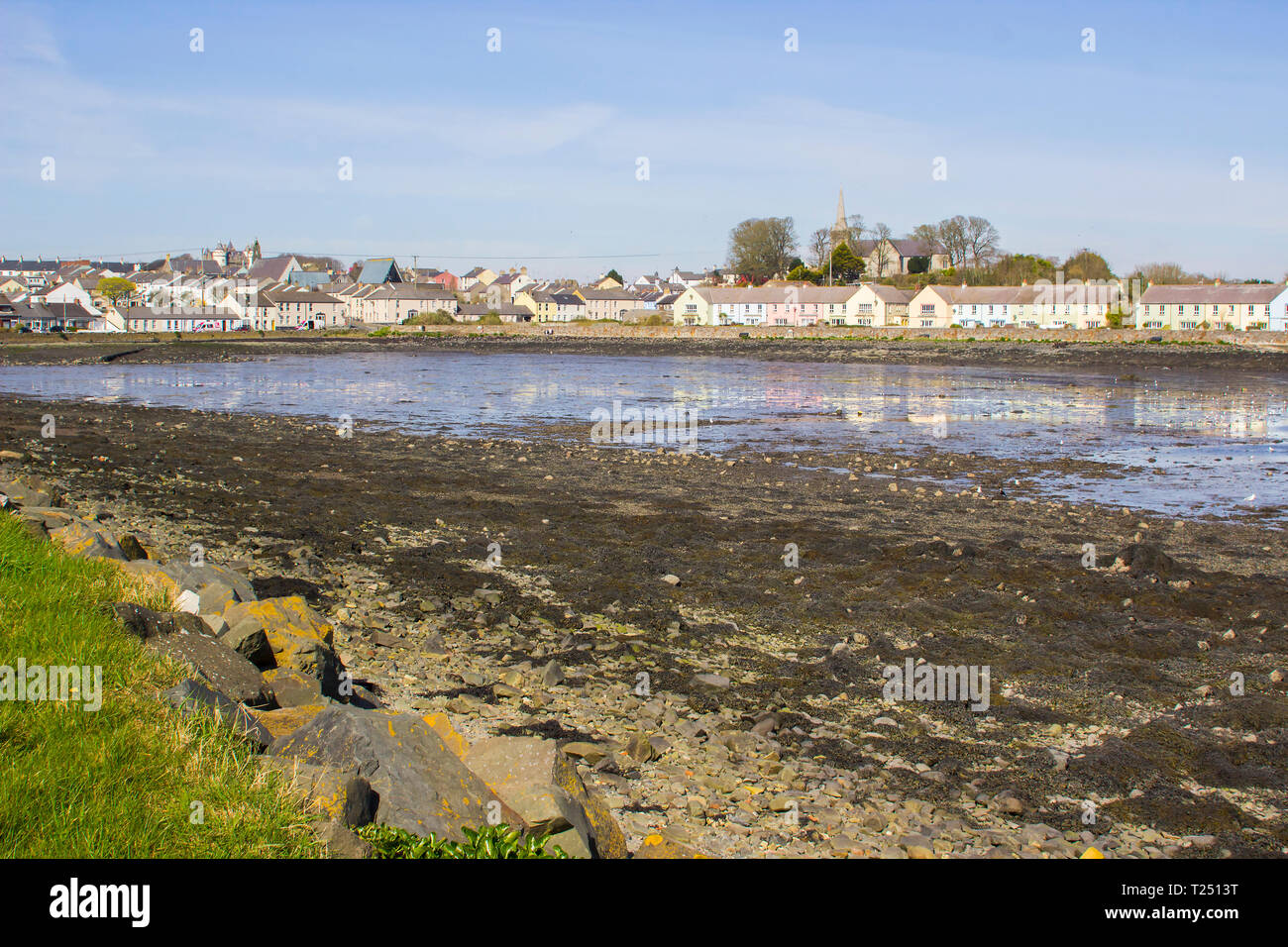 28 March 2019 The small bay and waterfront of Killyleagh village in ...