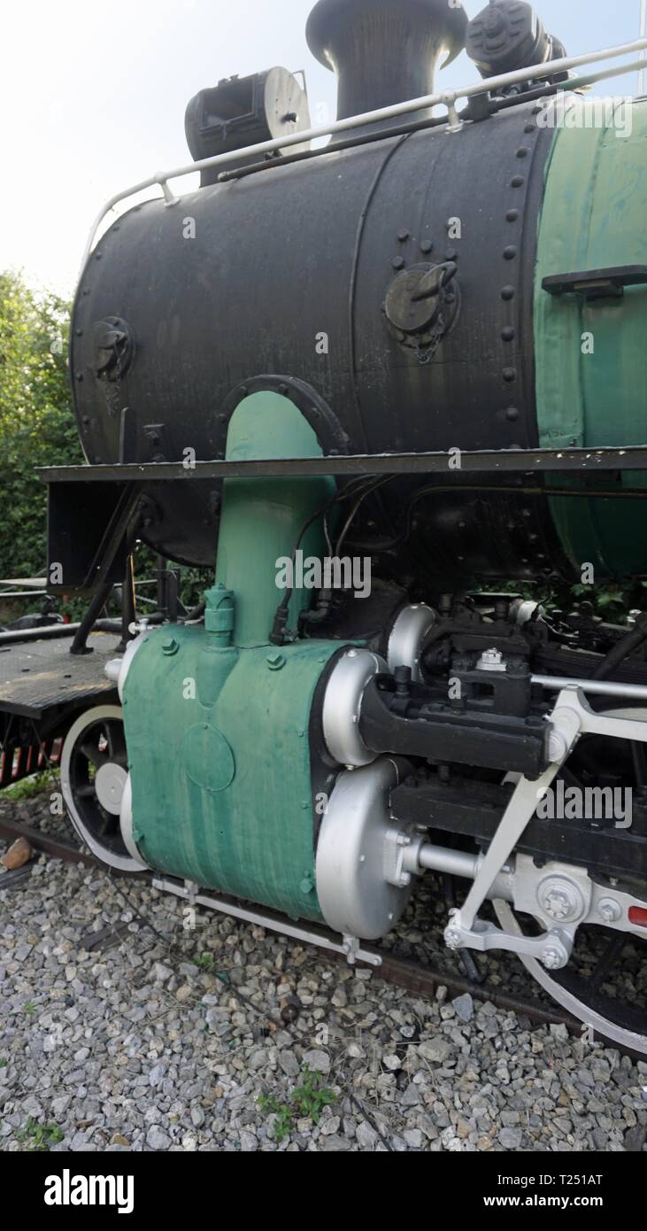 colorful old train in hua hin in thailand Stock Photo - Alamy
