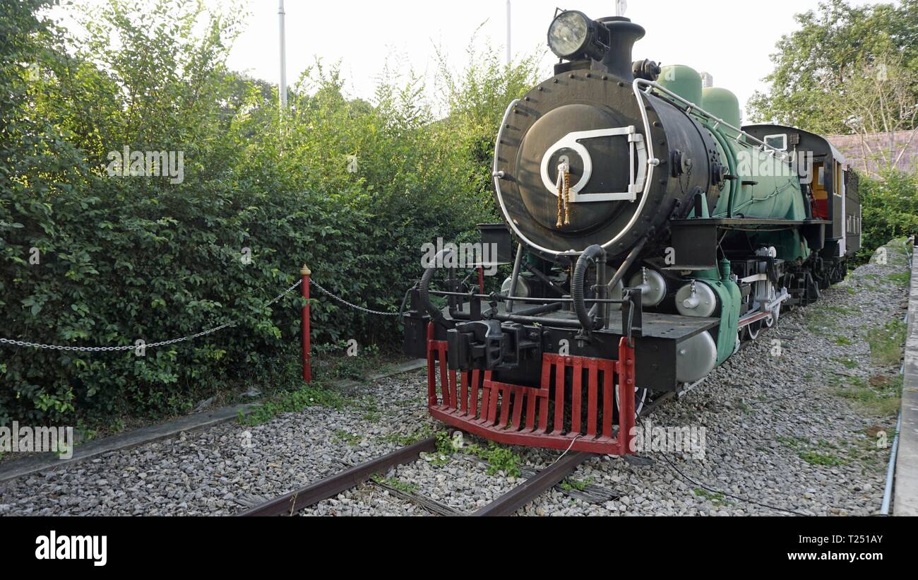 colorful old train in hua hin in thailand Stock Photo - Alamy