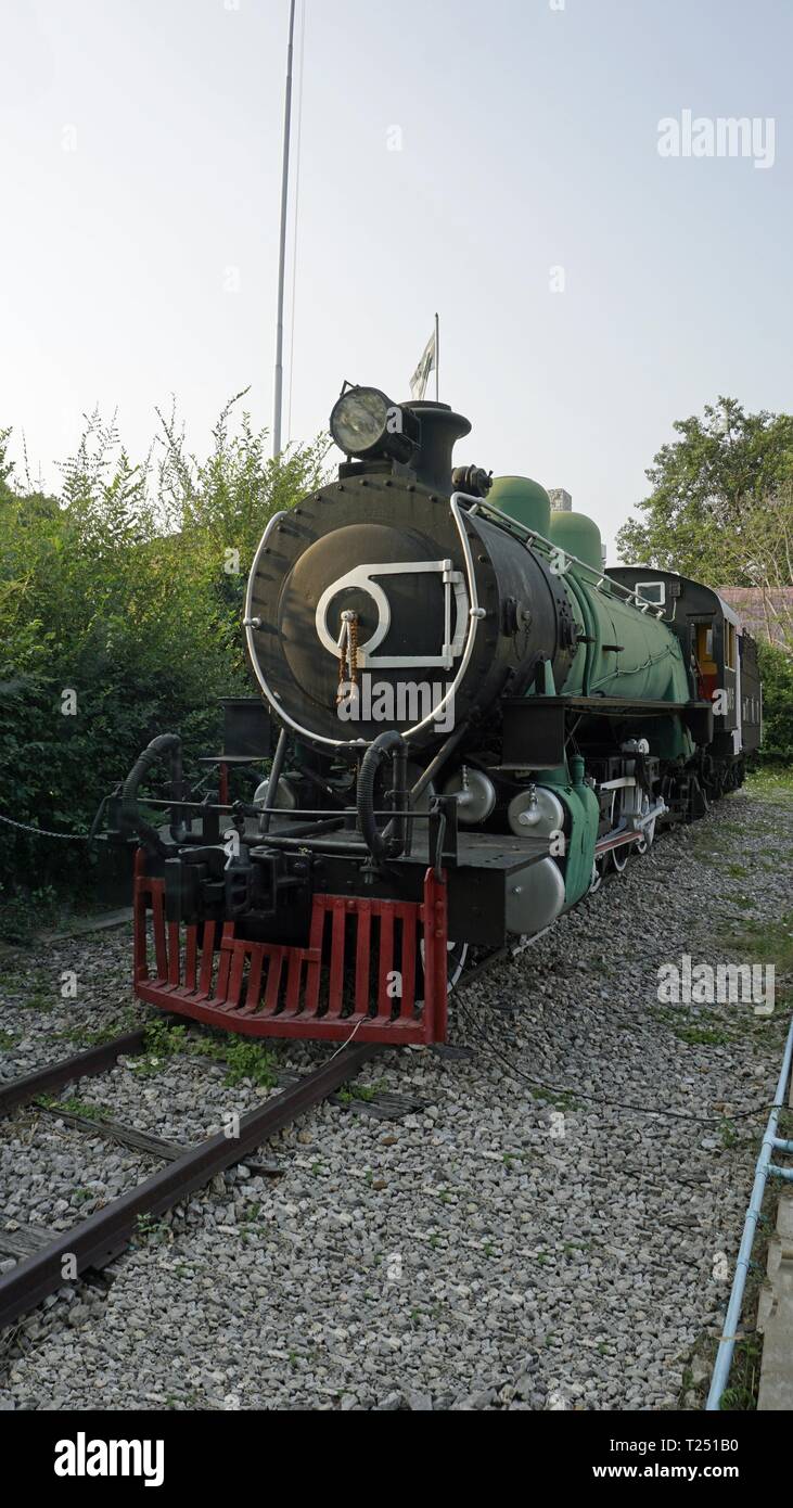 colorful old train in hua hin in thailand Stock Photo - Alamy